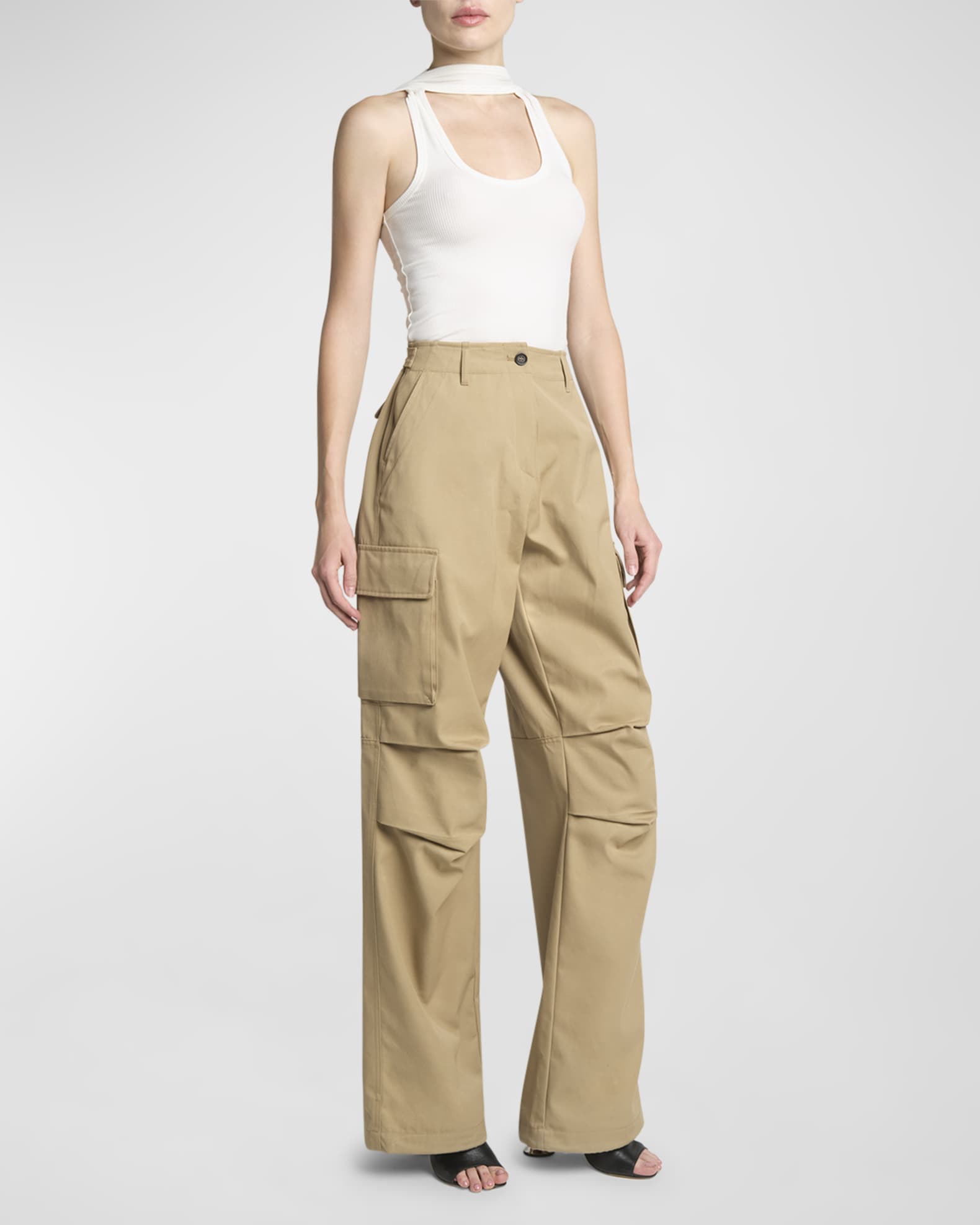 Coperni Mid-Rise Wide-Leg Cargo Pants | Neiman Marcus