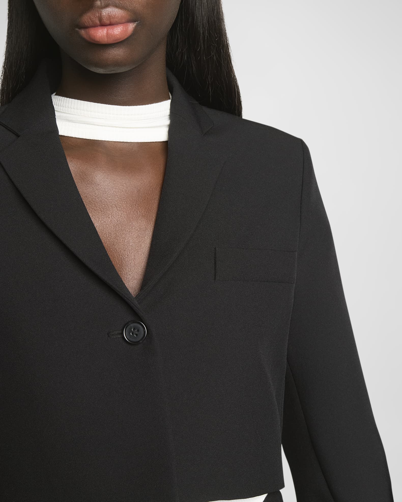 Coperni Single-Breasted Crop Tailored Jacket | Neiman Marcus