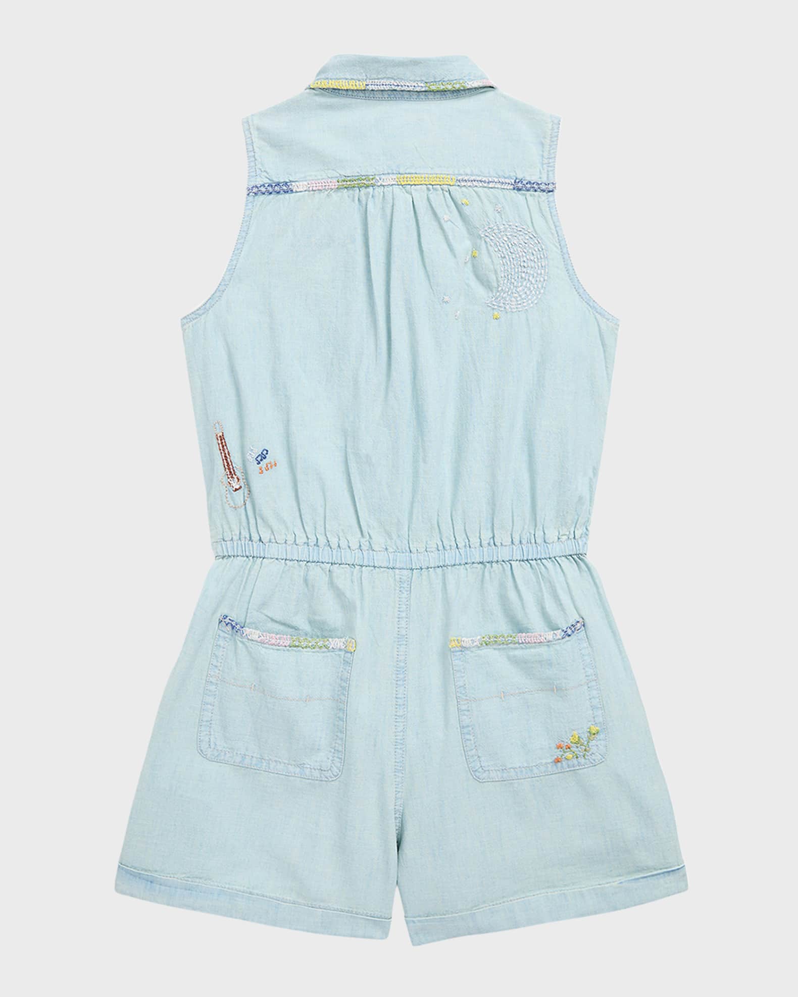 Girl's Chambray Romper | Neiman Marcus