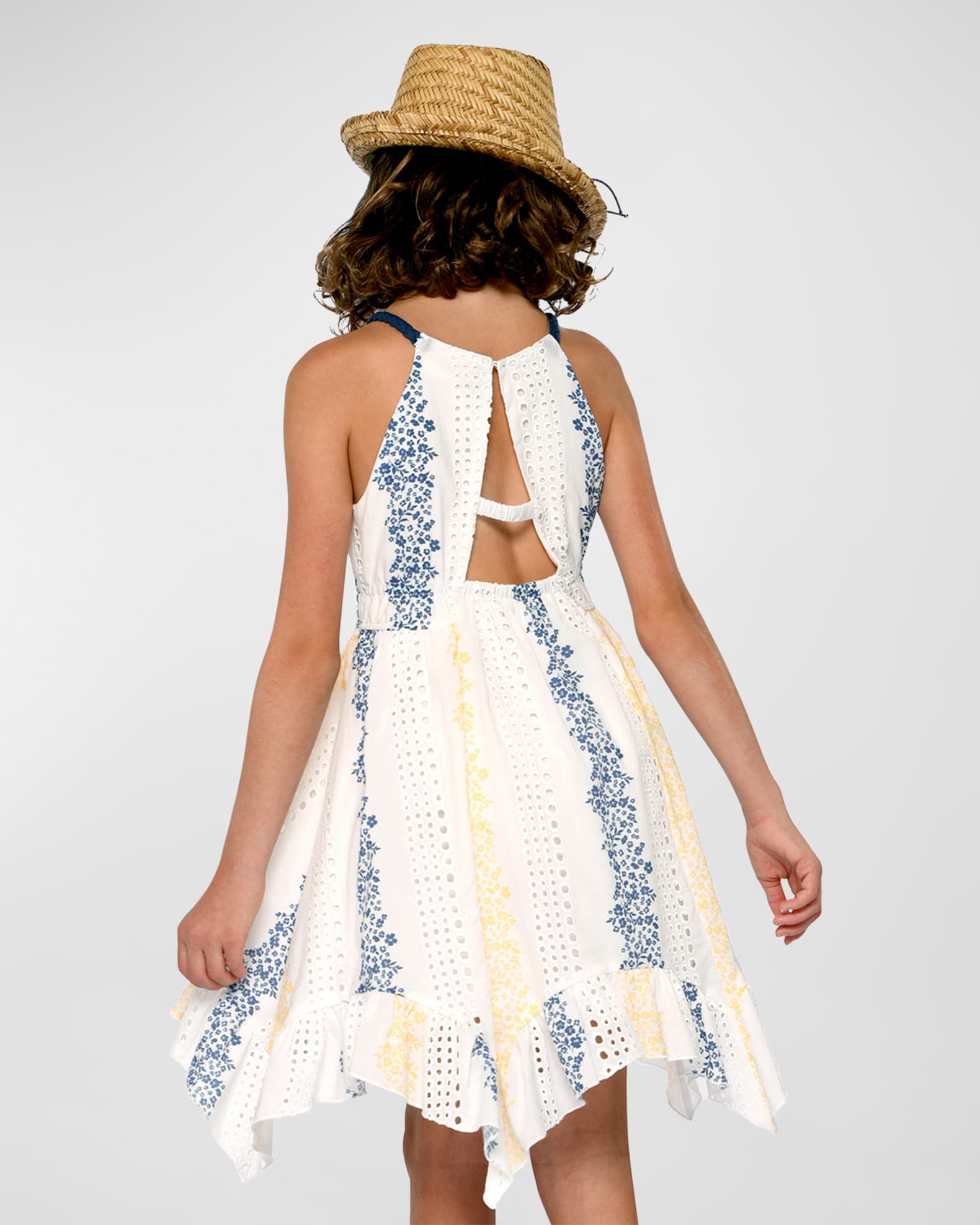 Girl's Floral Eyelet Dress | Neiman Marcus