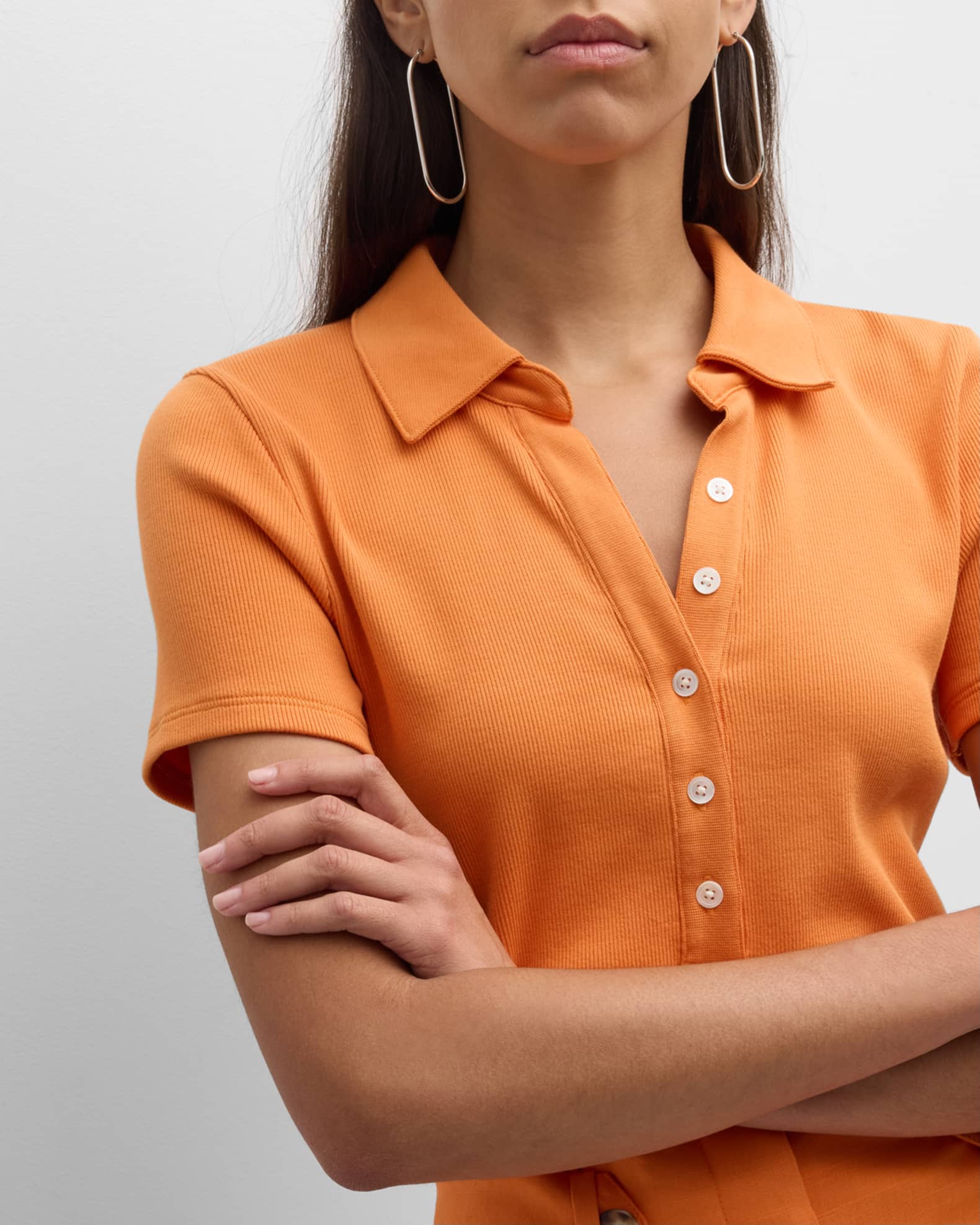 Veronica Beard Kearney Short-Sleeve Polo Top | Neiman Marcus