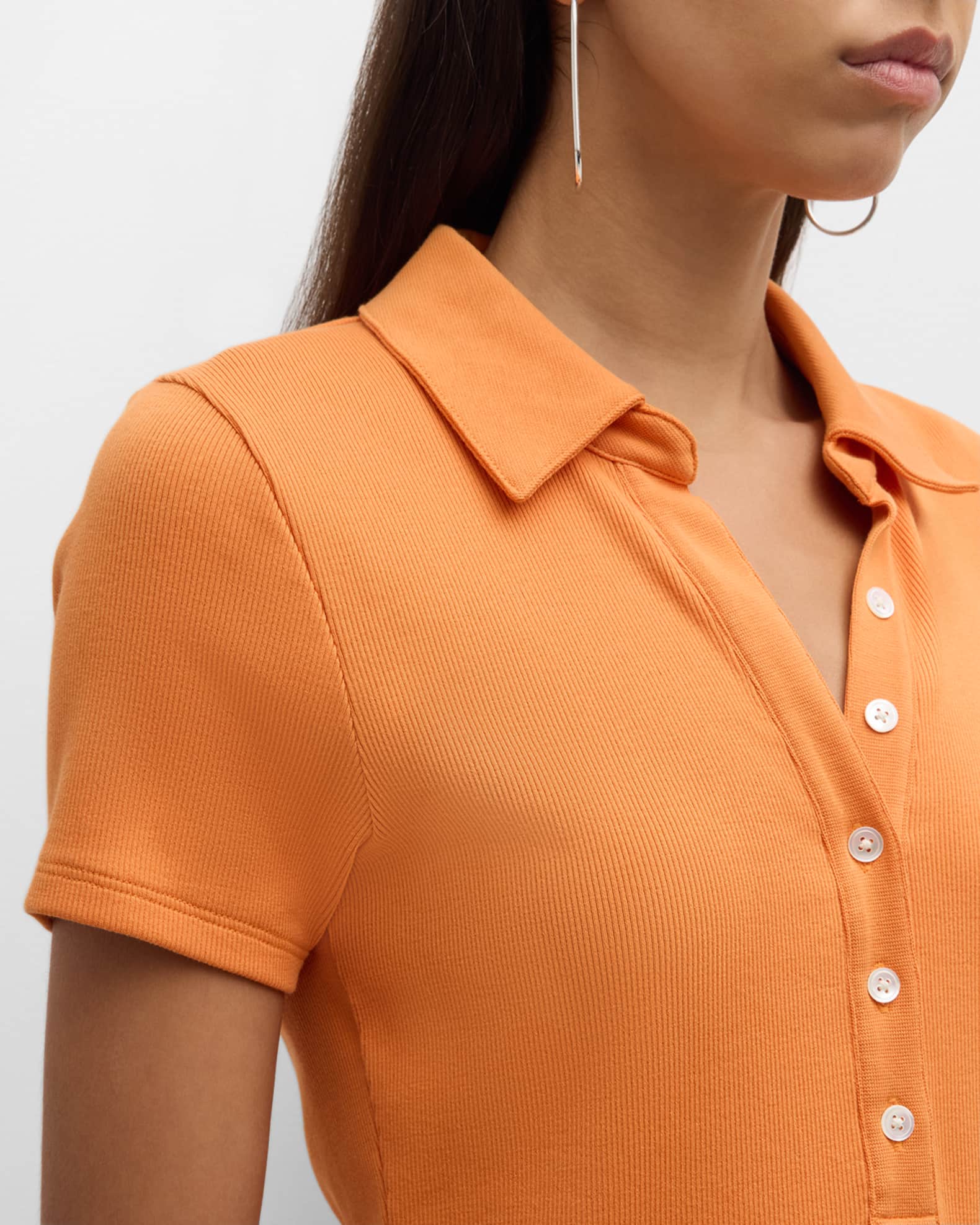 Veronica Beard Kearney Short-Sleeve Polo Top | Neiman Marcus