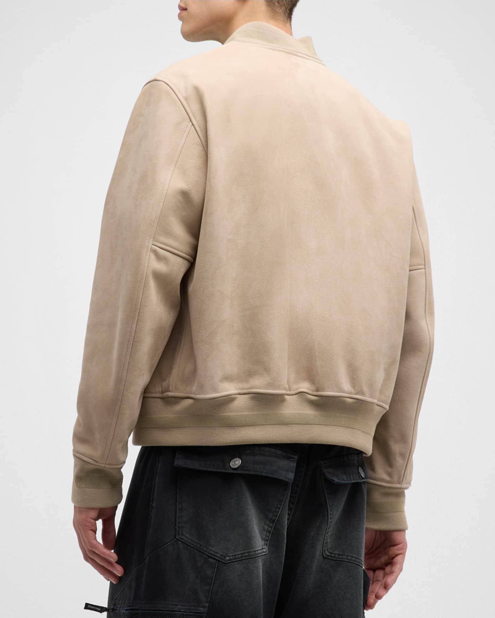 Givenchy Men's Tonal Leather Varsity Jacket | Neiman Marcus