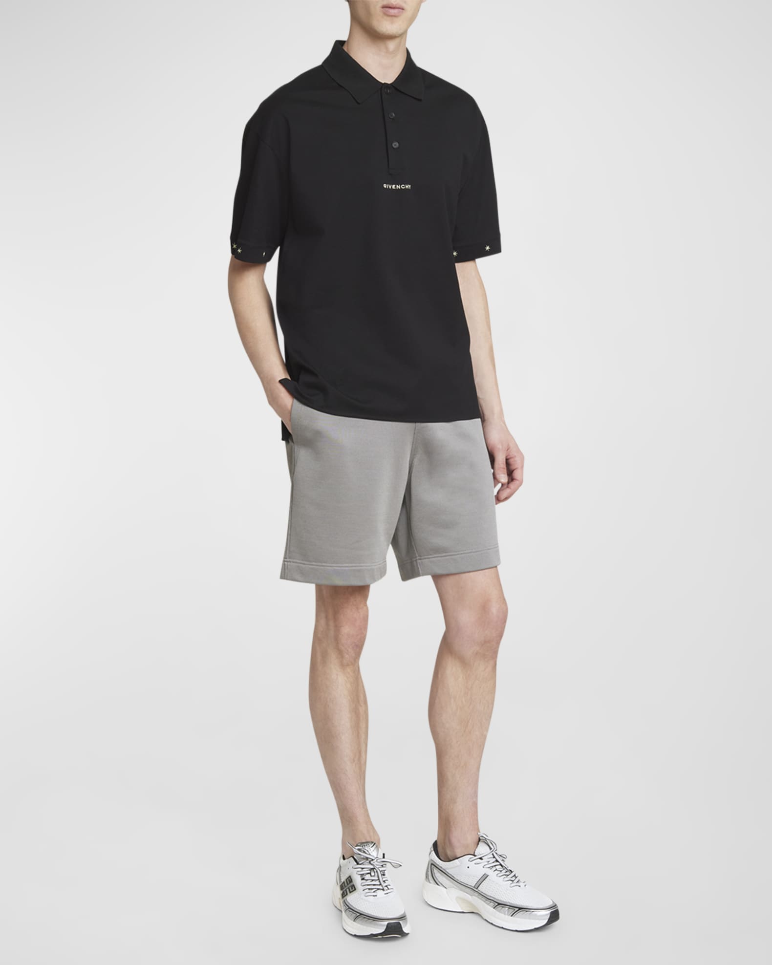 Givenchy Men's Embroidered Polo Shirt | Neiman Marcus