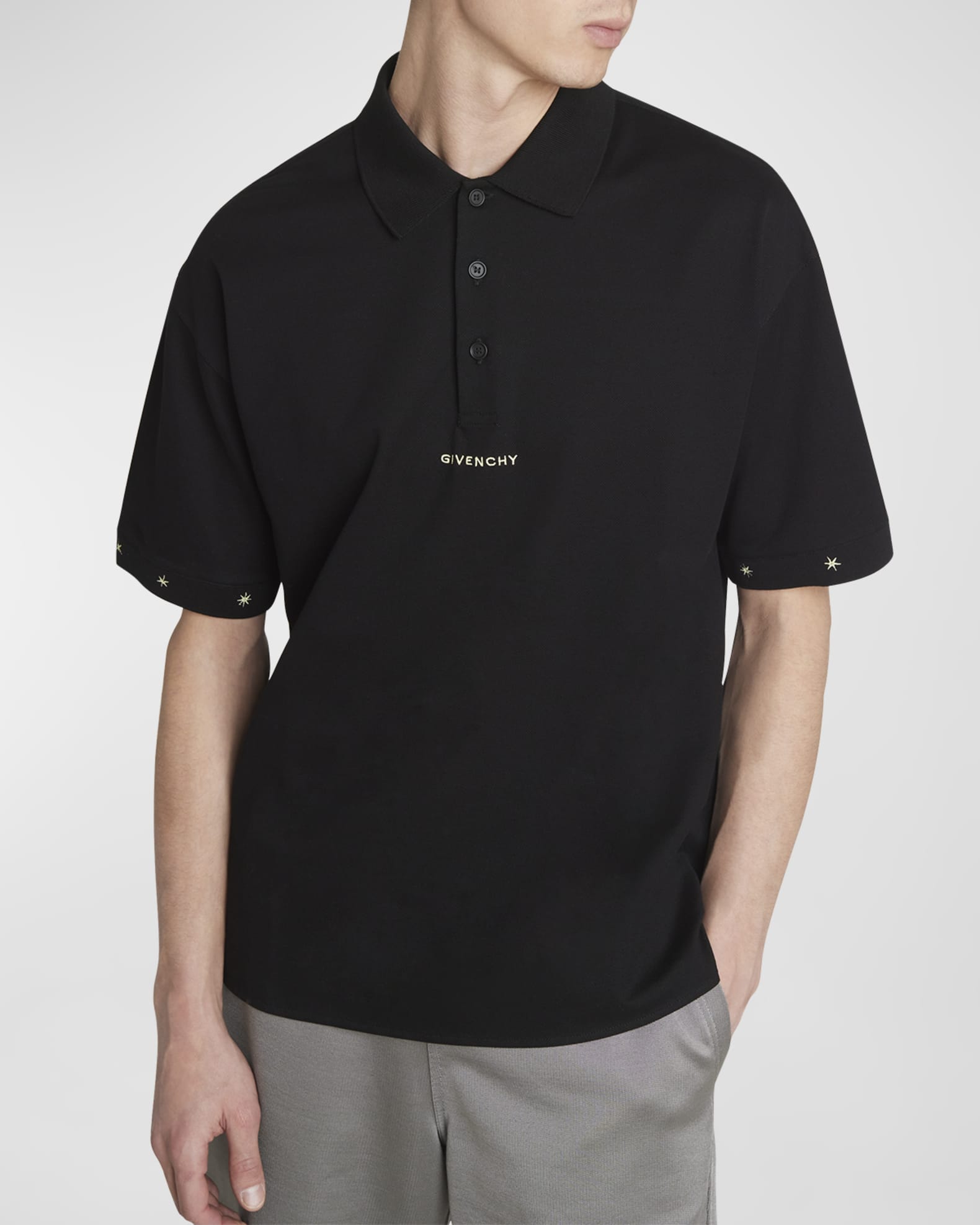 Givenchy Men's Embroidered Polo Shirt | Neiman Marcus