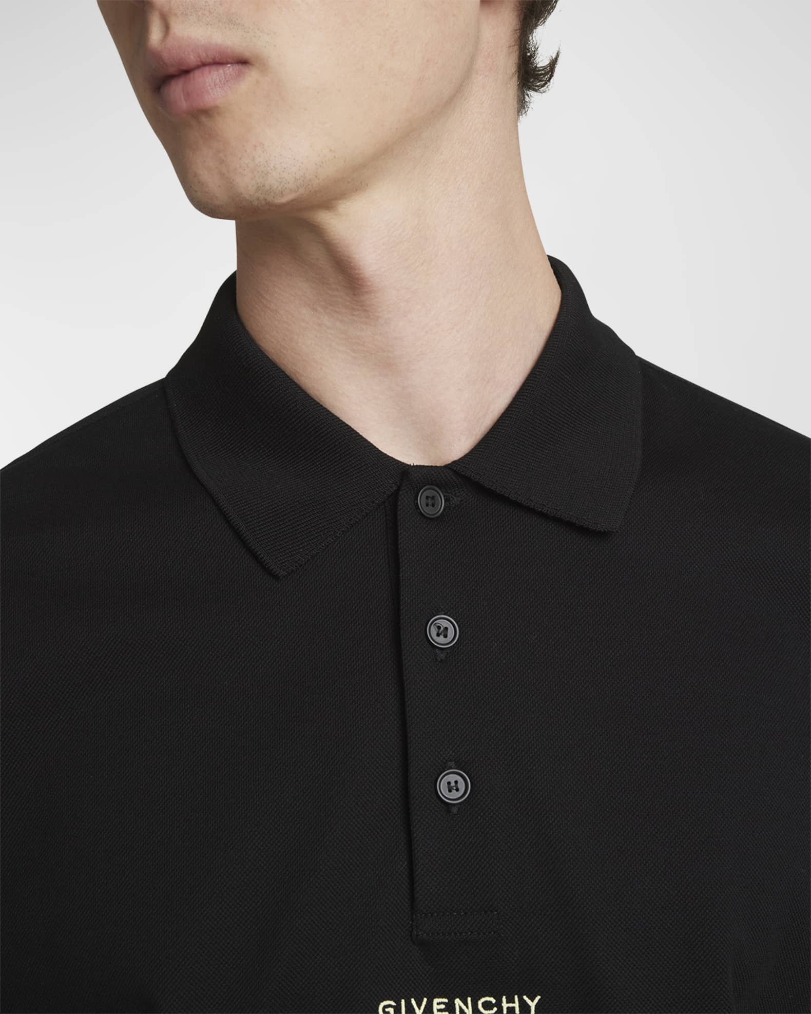 Givenchy Men's Embroidered Polo Shirt | Neiman Marcus