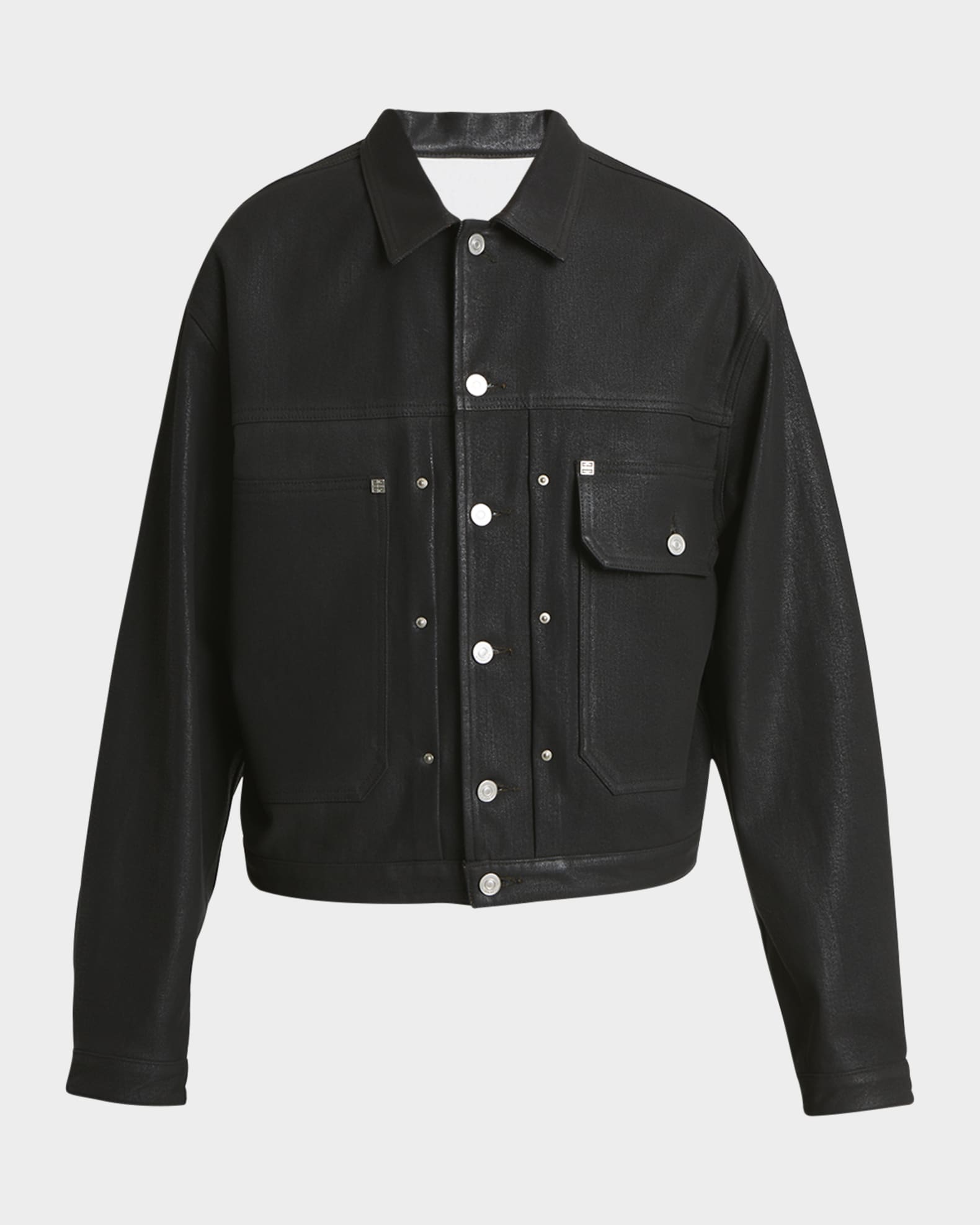 Givenchy Men's Coated Denim Trucker Jacket | Neiman Marcus