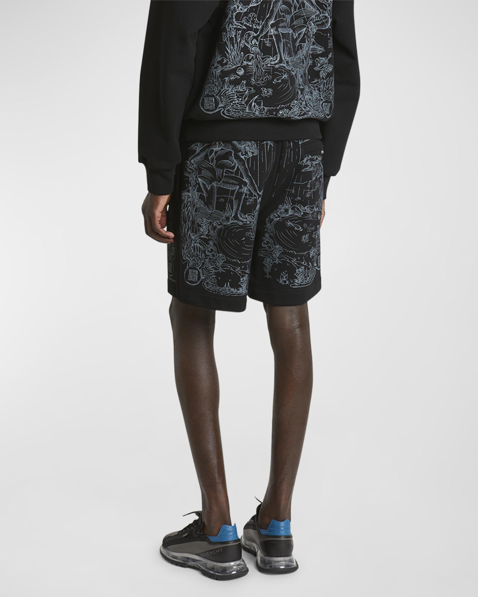 Givenchy Men's Artwork Cotton Shorts | Neiman Marcus