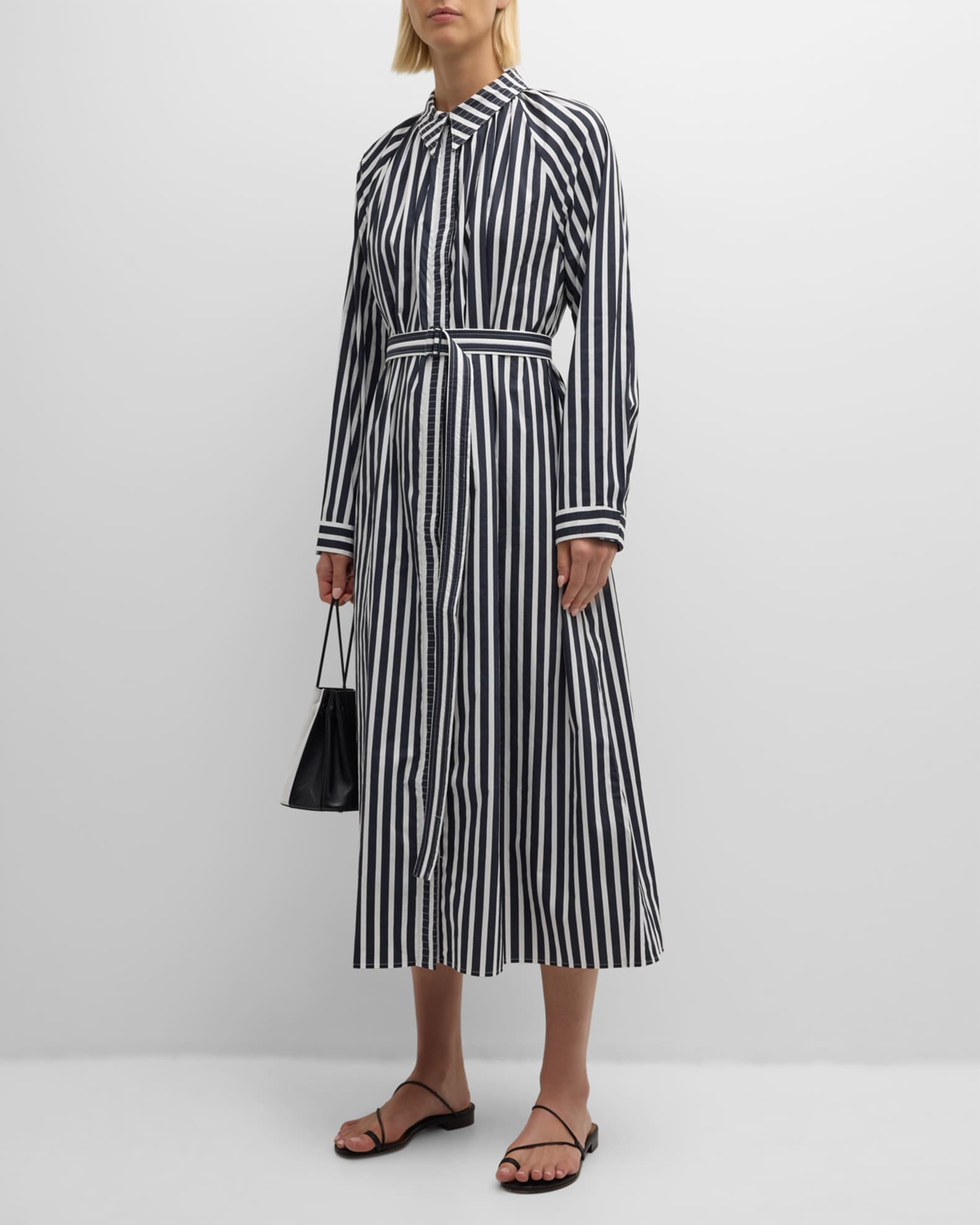 Foemina Heidi Striped Organic Cotton Midi Shirtdress | Neiman Marcus
