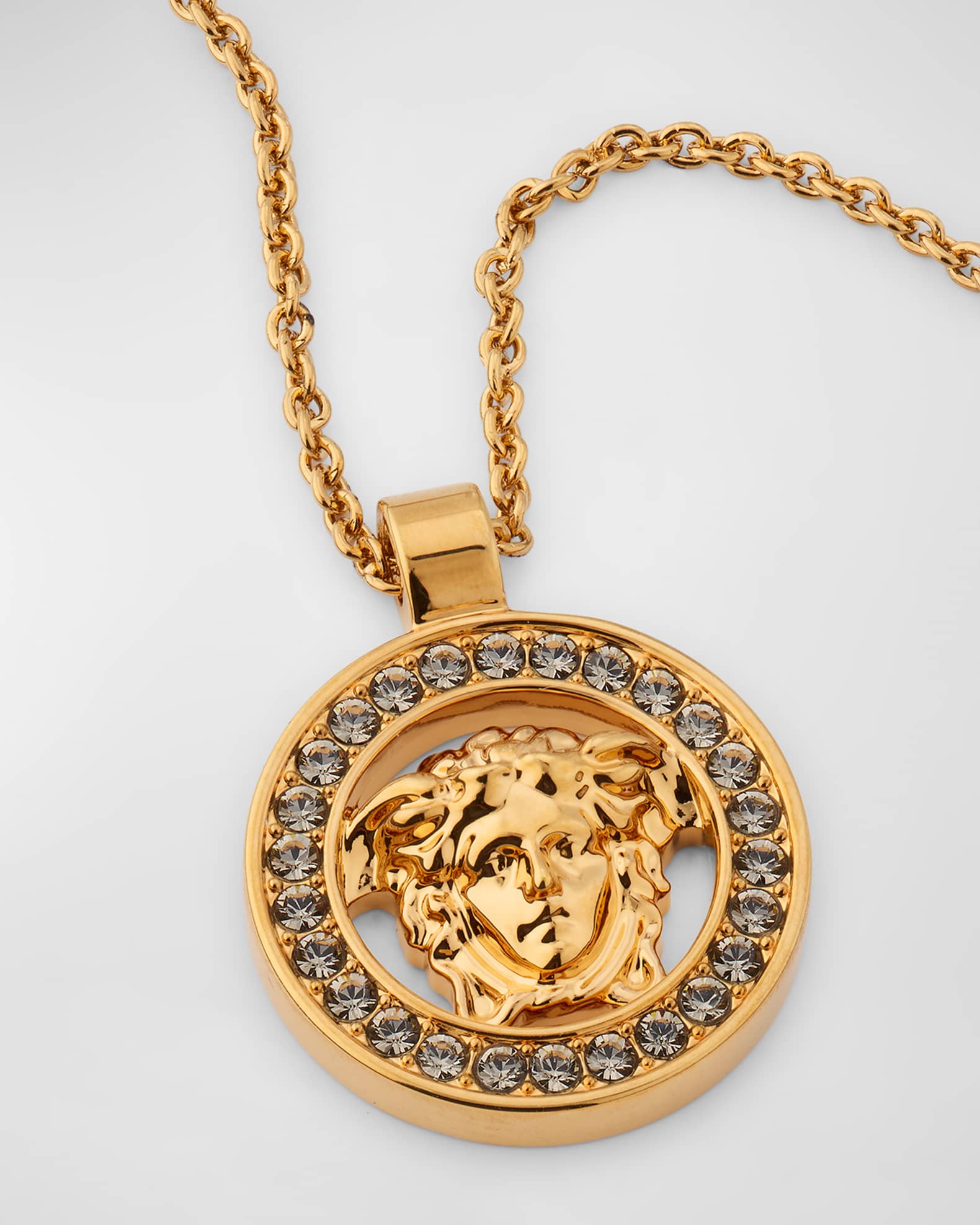 Versace Men's Crystal Medusa Pendant Necklace | Neiman Marcus