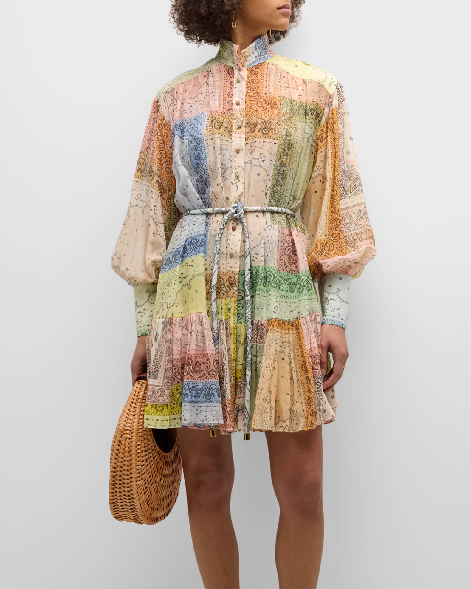 Zimmermann Matchmaker Lantern Mini Dress | Neiman Marcus