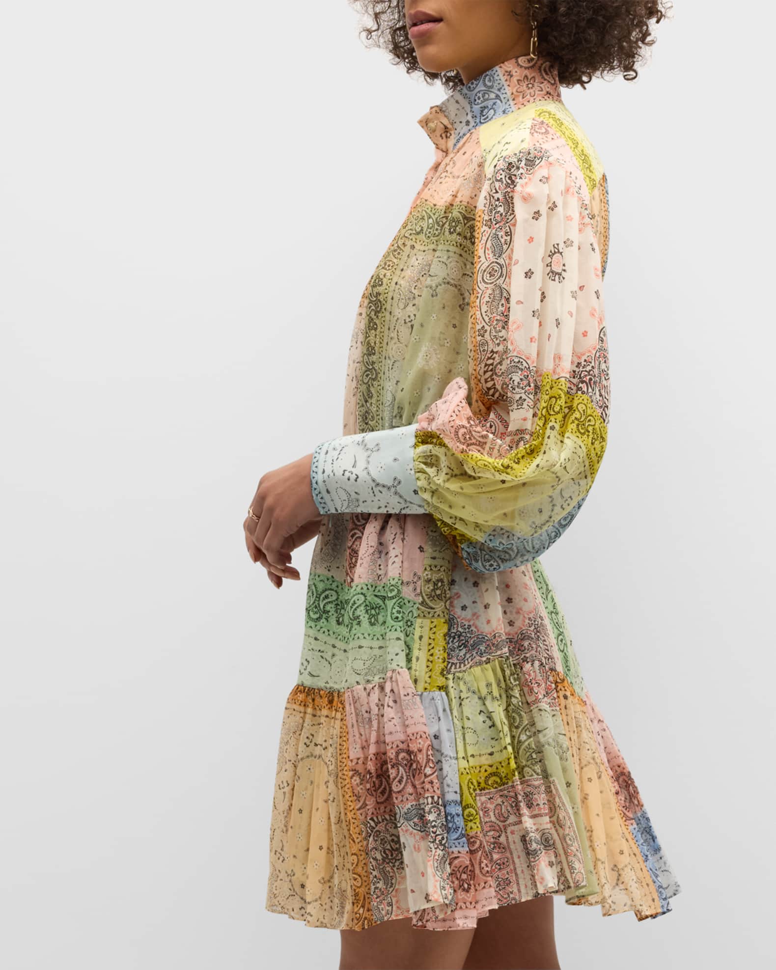 Zimmermann Matchmaker Lantern Mini Dress | Neiman Marcus