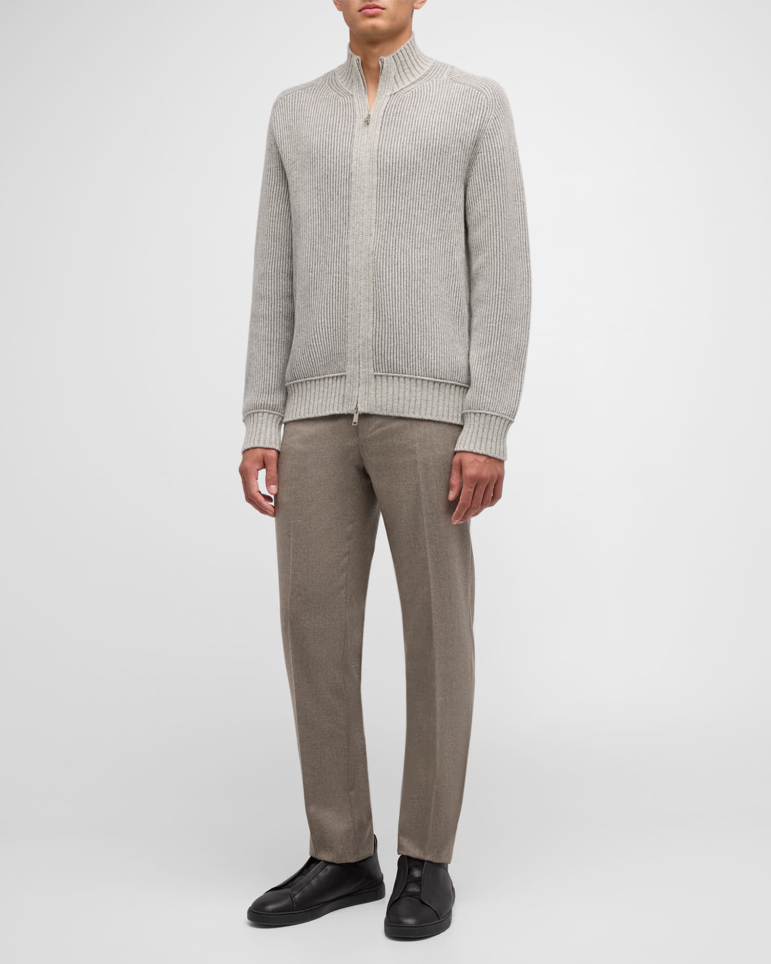 ZEGNA Men's Pure Wool Flat-Front Pants | Neiman Marcus