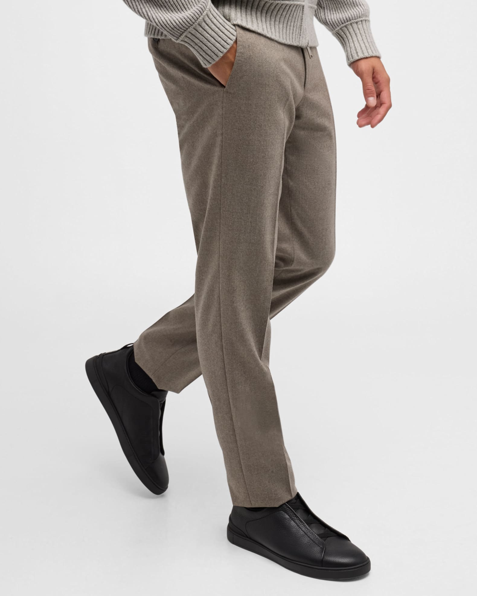 ZEGNA Men's Pure Wool Flat-Front Pants | Neiman Marcus