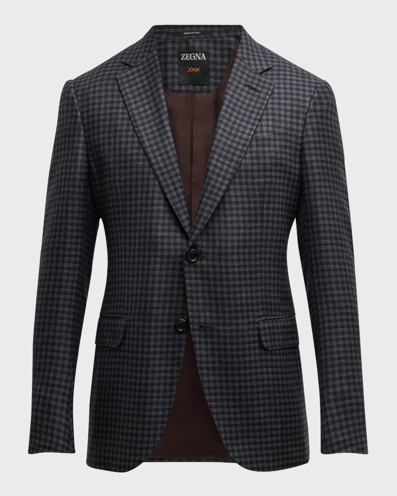 ZEGNA Men's Cashmere-Blend Check Sport Coat | Neiman Marcus