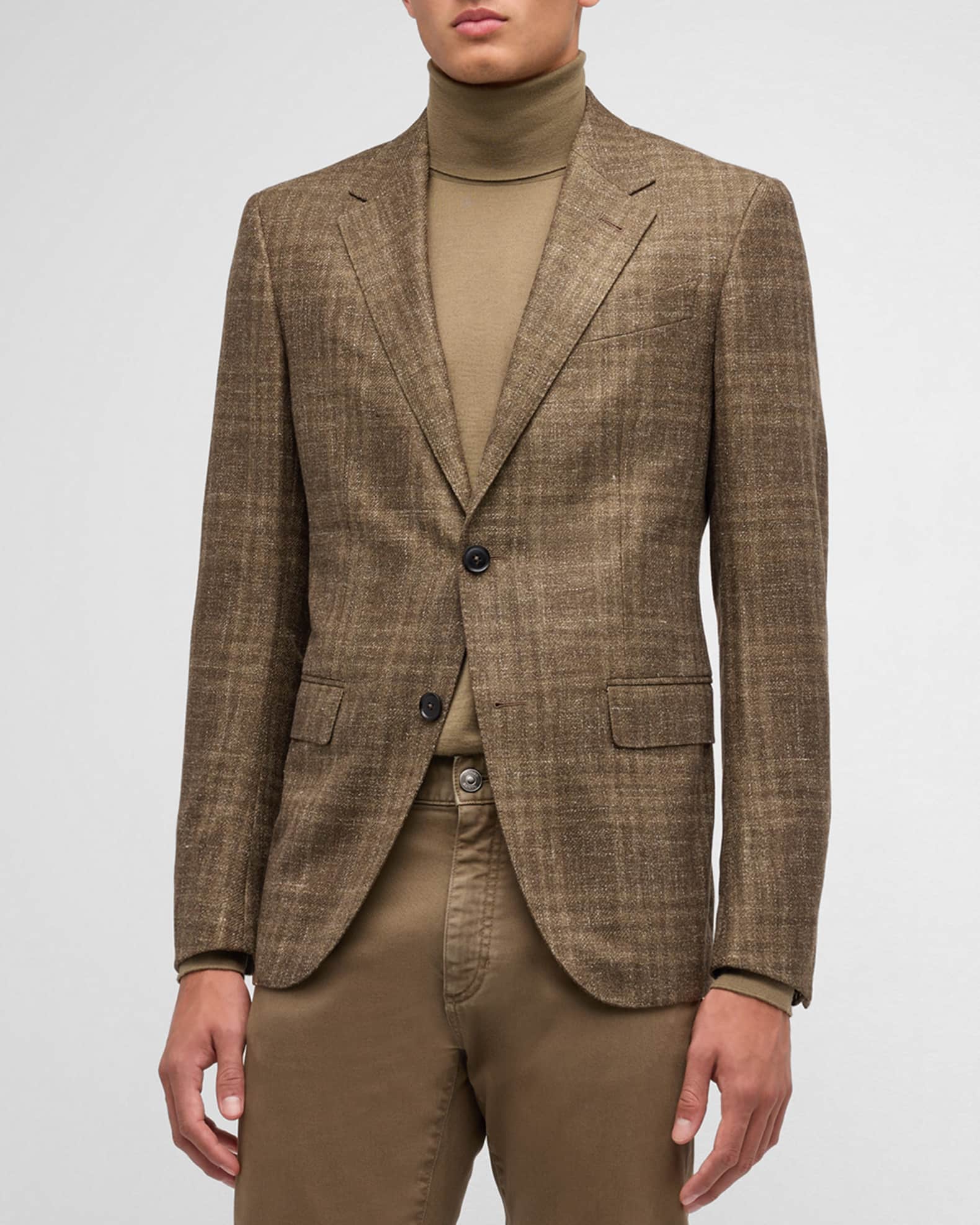 ZEGNA Men's Wool-Blend Mixed Plaid Sport Coat | Neiman Marcus