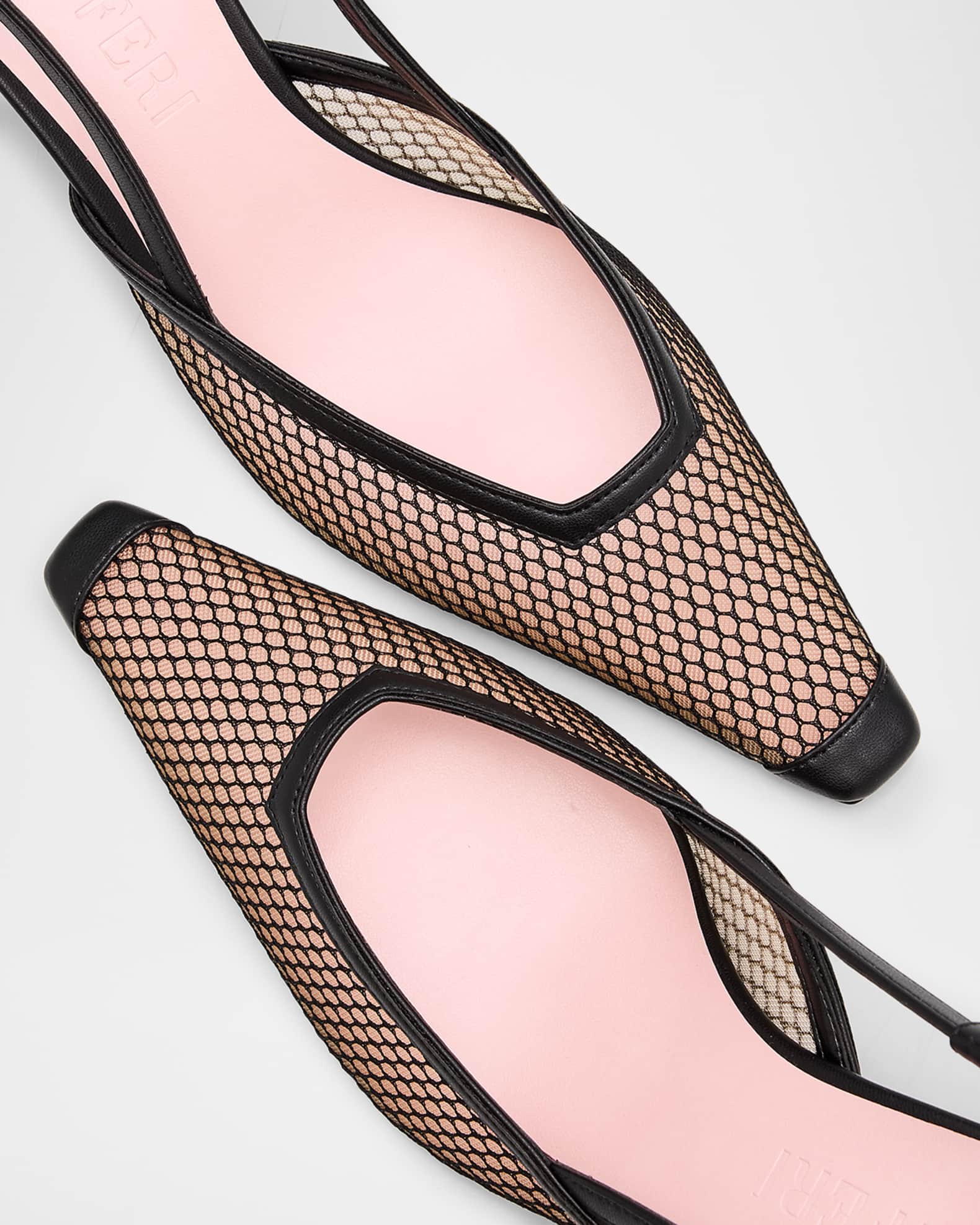 Piferi Mesh Net Kitten Slingback Pumps | Neiman Marcus