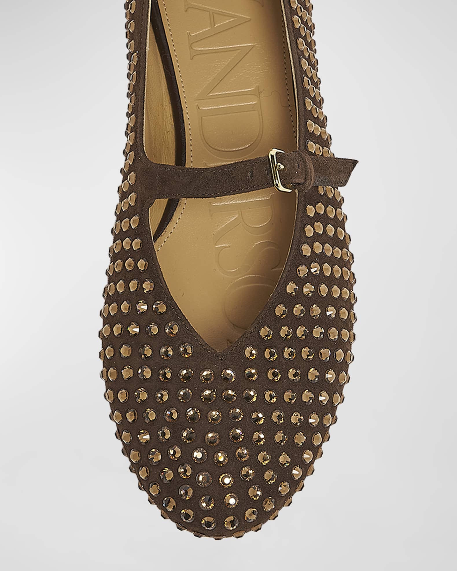 JW Anderson Strass Suede Mary Jane Ballerina Flats | Neiman Marcus