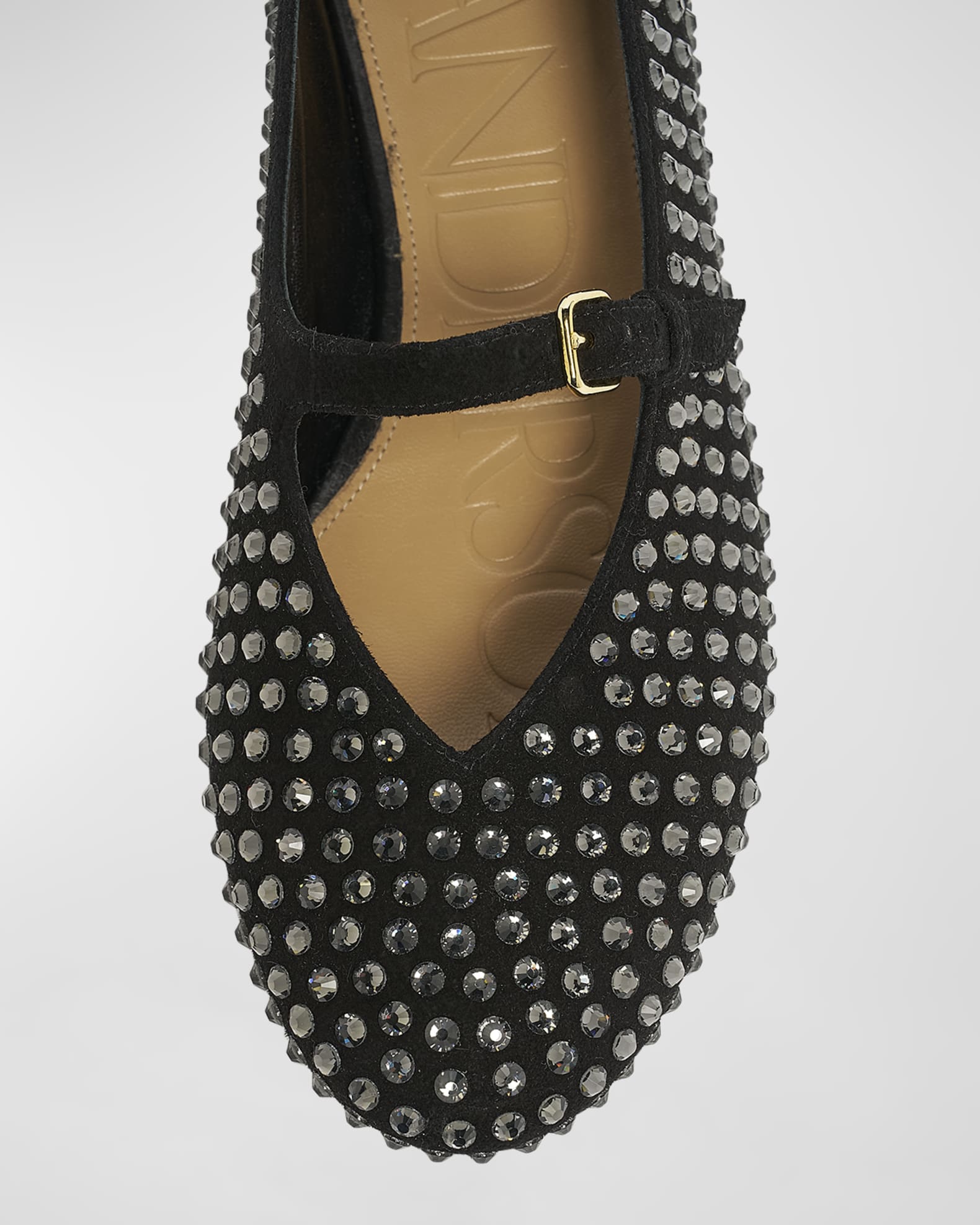 JW Anderson Strass Suede Mary Jane Ballerina Flats | Neiman Marcus