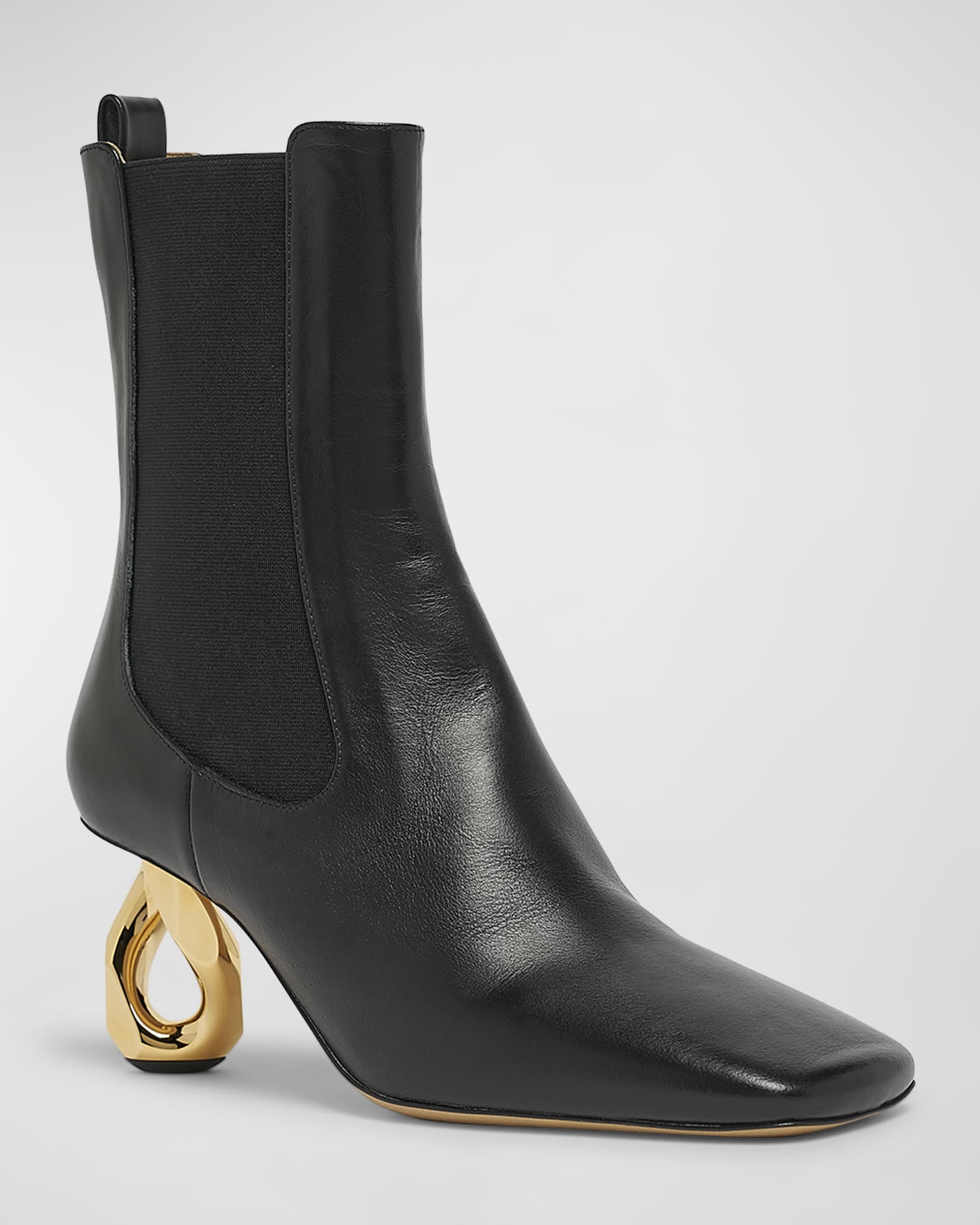 JW Anderson Leather Chain-Heel Chelsea Ankle Boots | Neiman Marcus