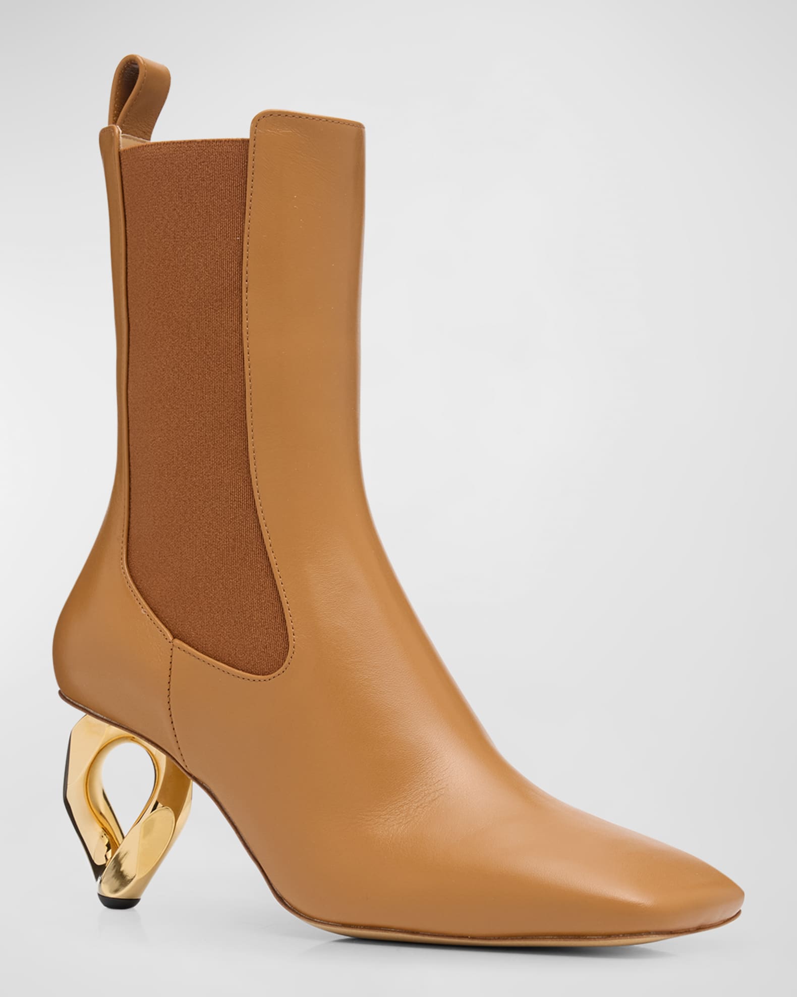 JW Anderson Leather Chain-Heel Chelsea Ankle Boots | Neiman Marcus