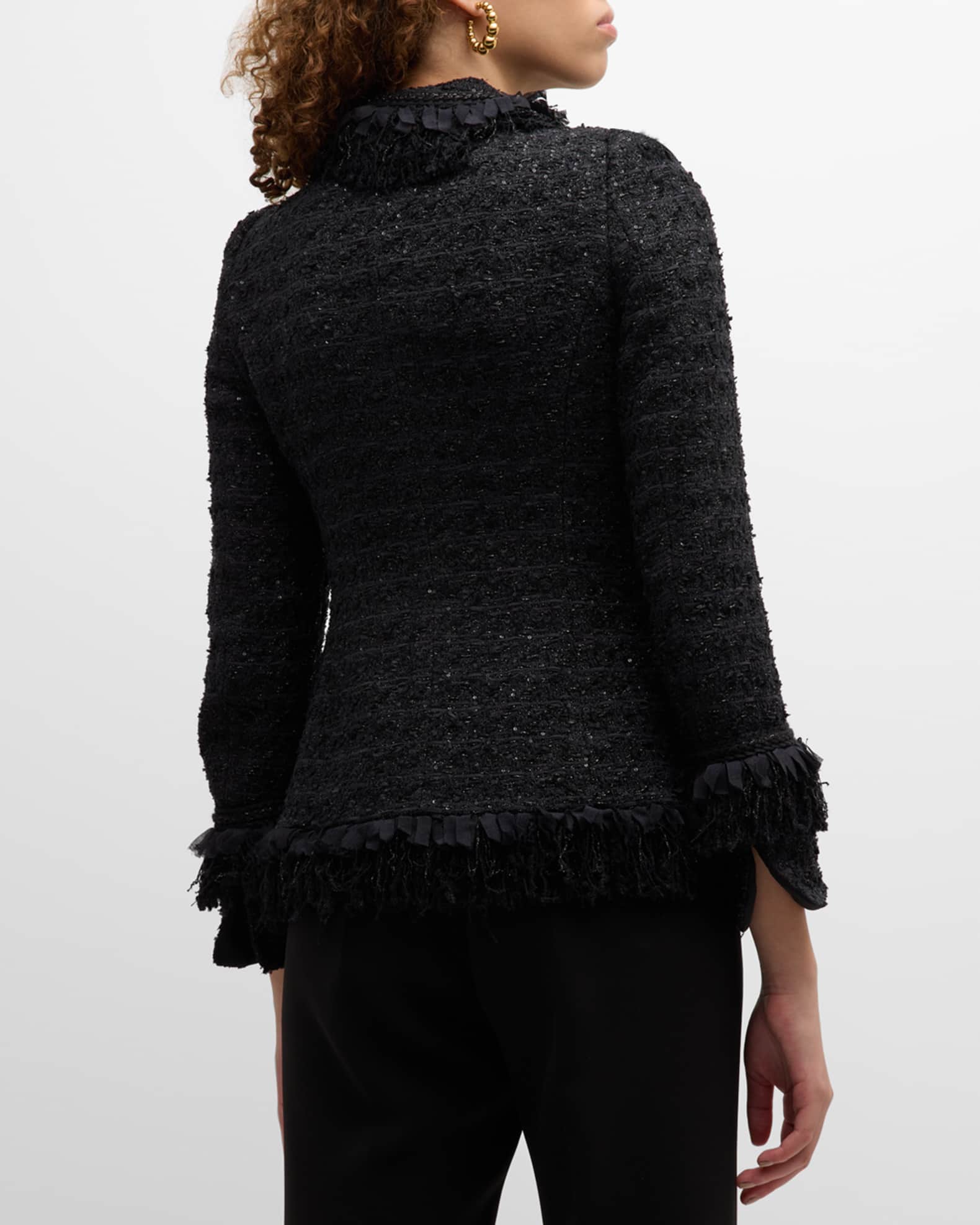 Maison Common Luxury Tweed Blazer Jacket with Detachable Front Panel ...