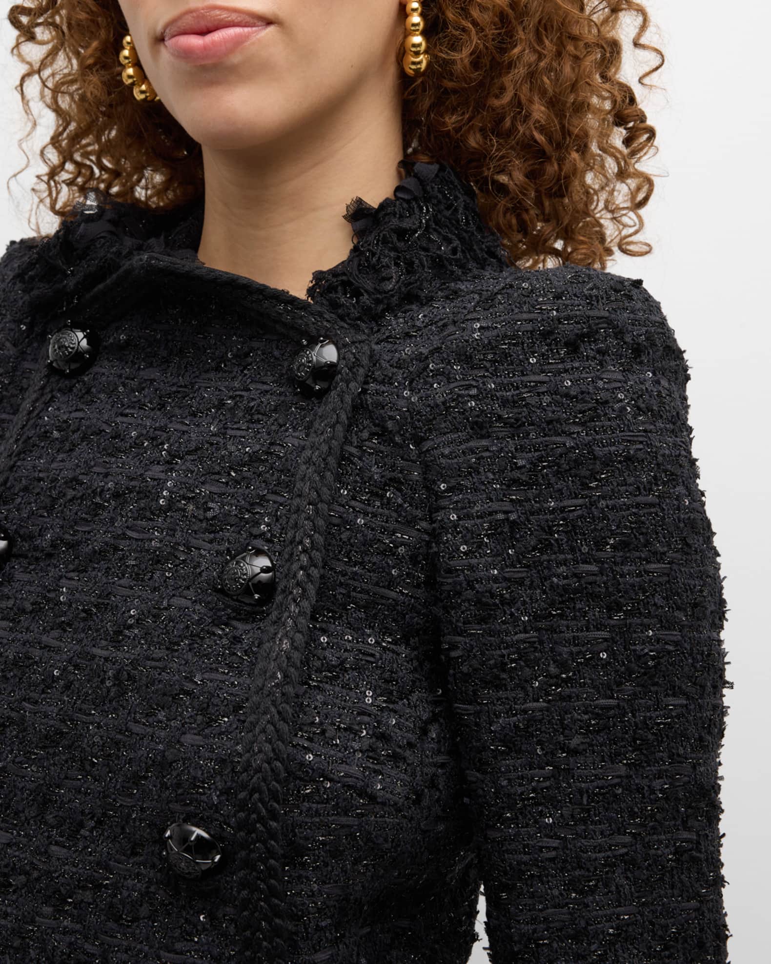 Maison Common Luxury Tweed Blazer Jacket with Detachable Front Panel ...