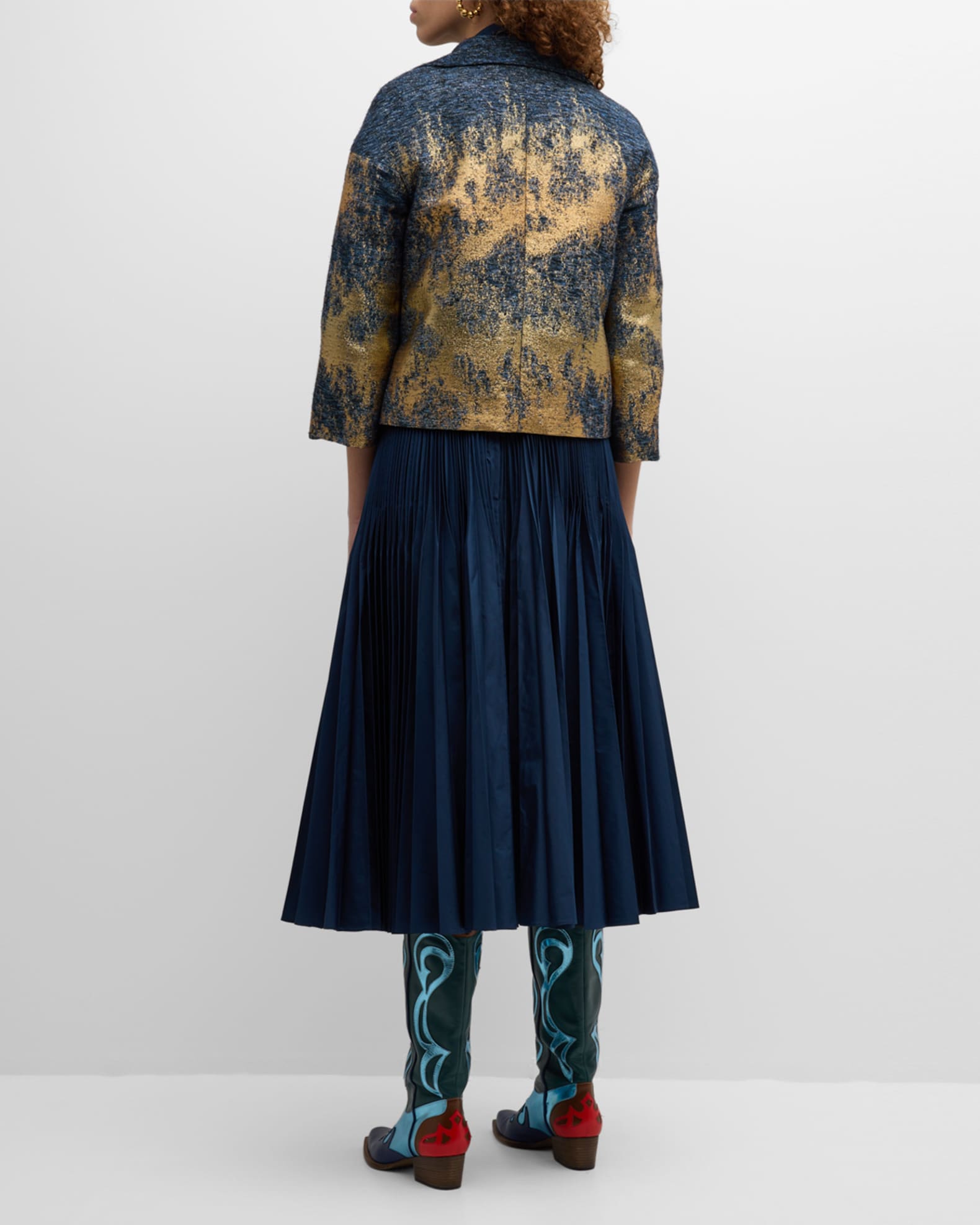 Maison Common Lurex Tweed Cabane Short Jacket | Neiman Marcus