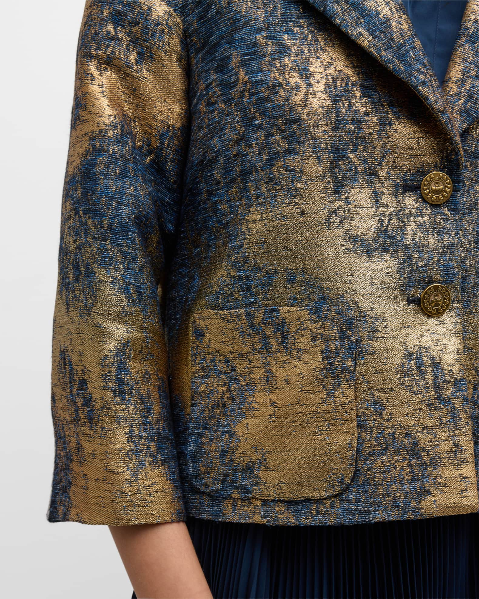 Maison Common Lurex Tweed Cabane Short Jacket | Neiman Marcus