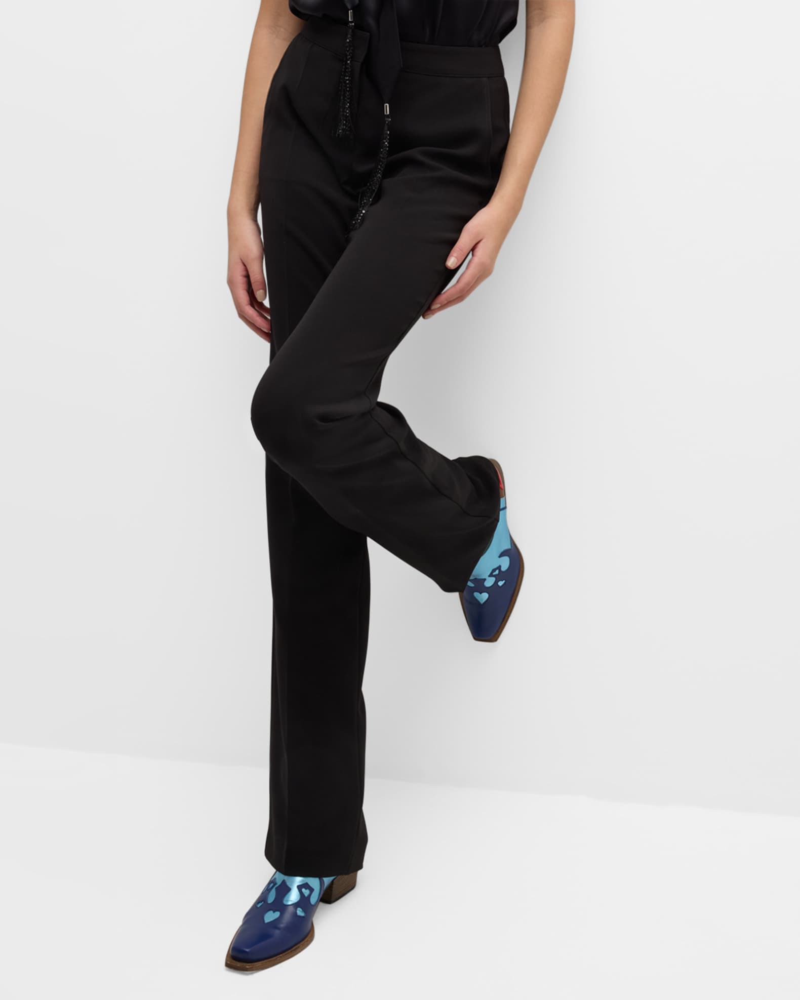 Maison Common Mid-Rise Straight-Leg Travel Safe Pants | Neiman Marcus