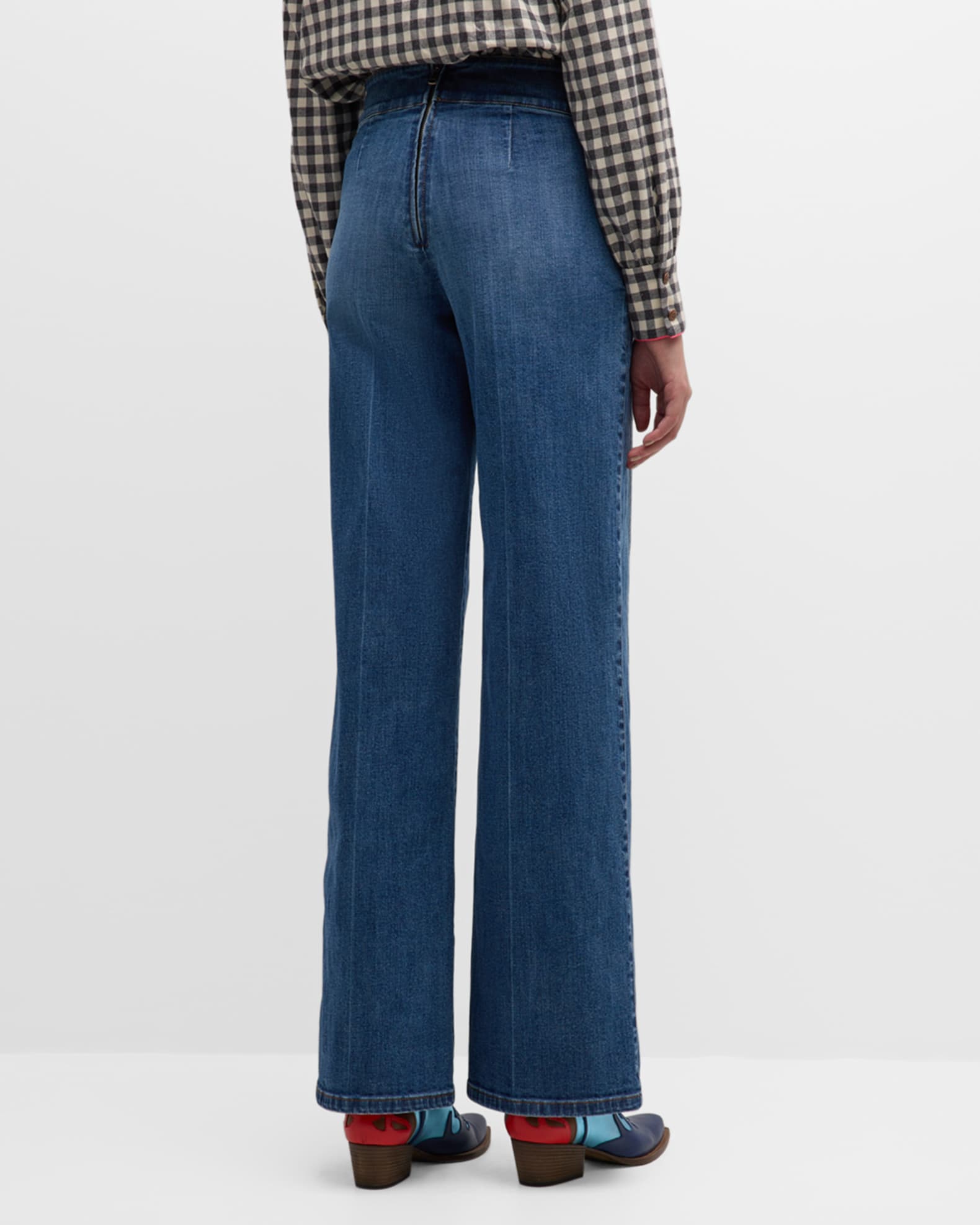 Maison Common Sailor Buttoned Jeans | Neiman Marcus