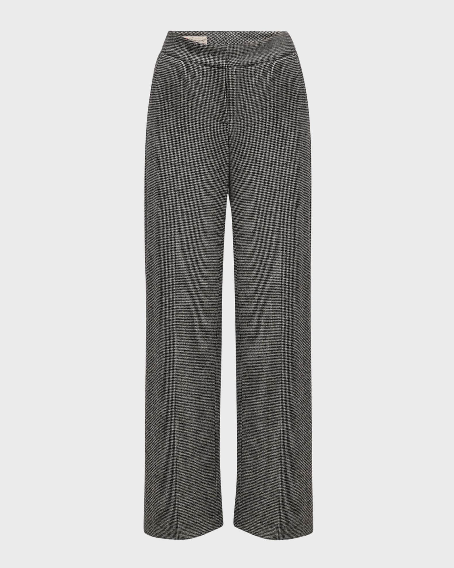Maison Common Micro Houndstooth Wool Pants | Neiman Marcus