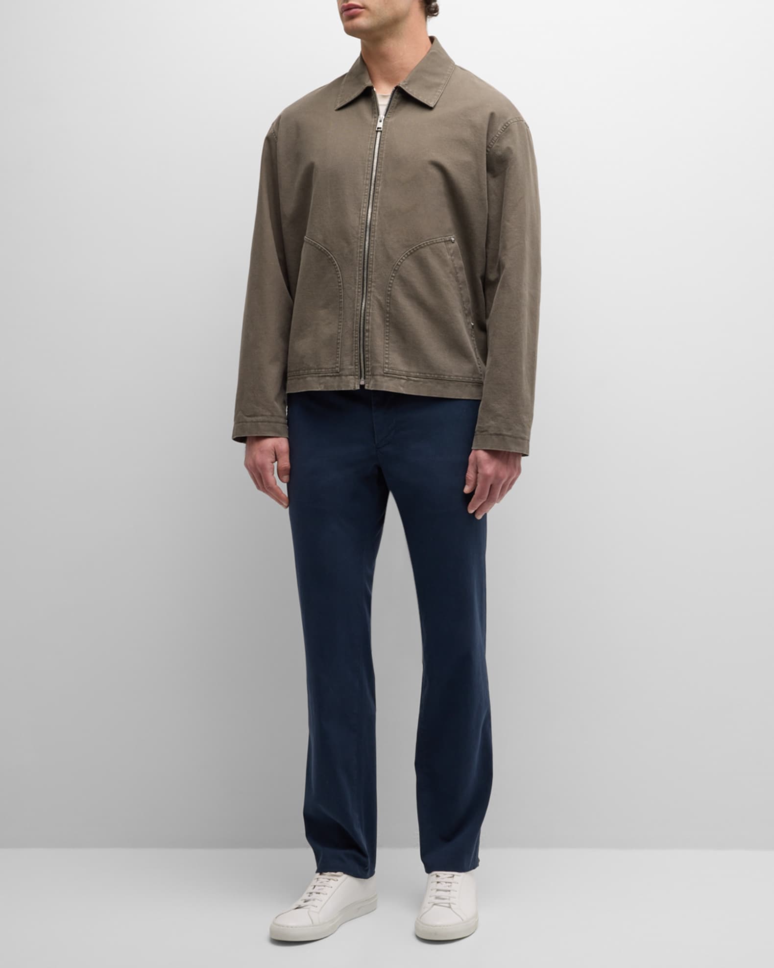 FRAME Men's Garment-Washed Trucker Jacket | Neiman Marcus