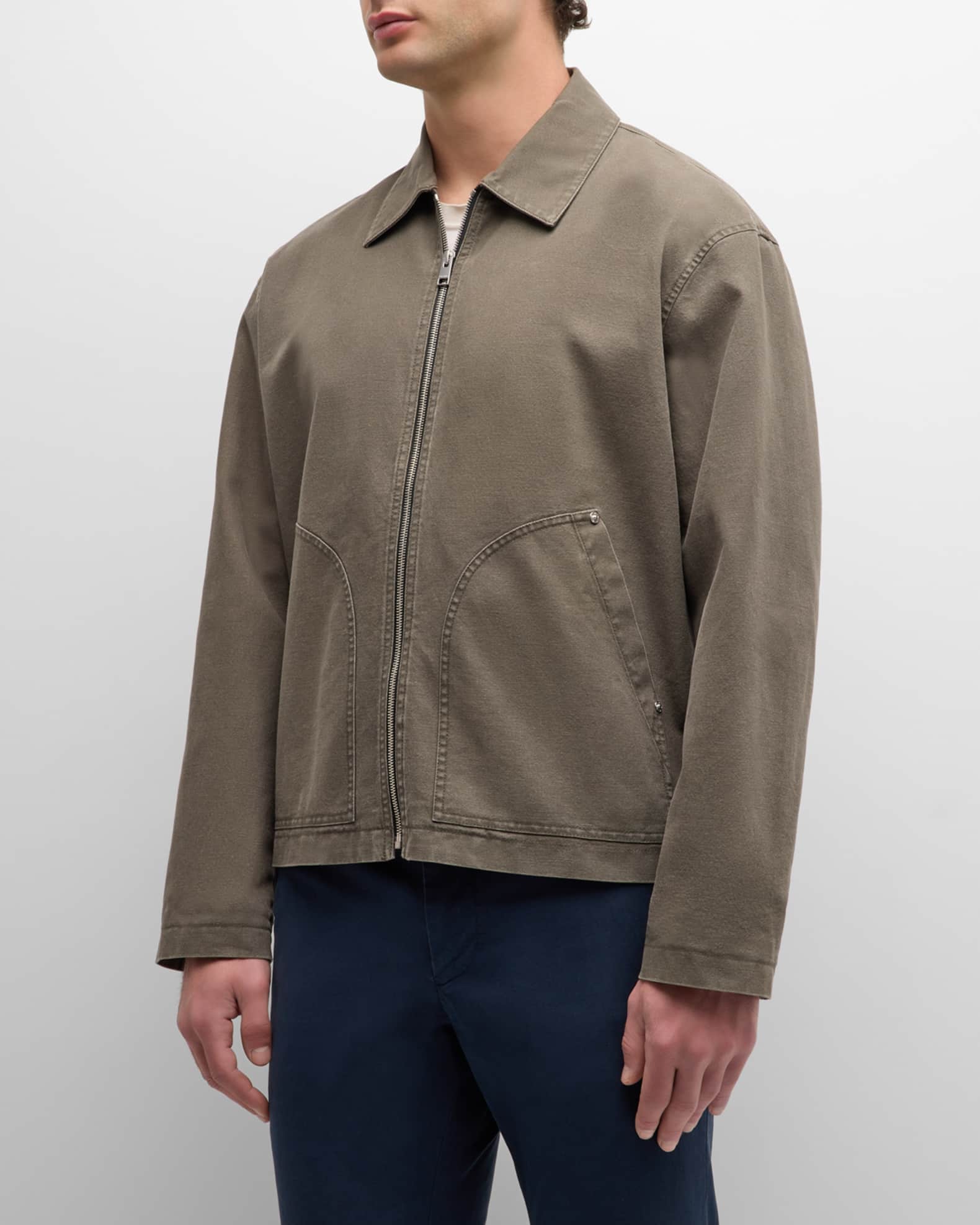 FRAME Men's Garment-Washed Trucker Jacket | Neiman Marcus