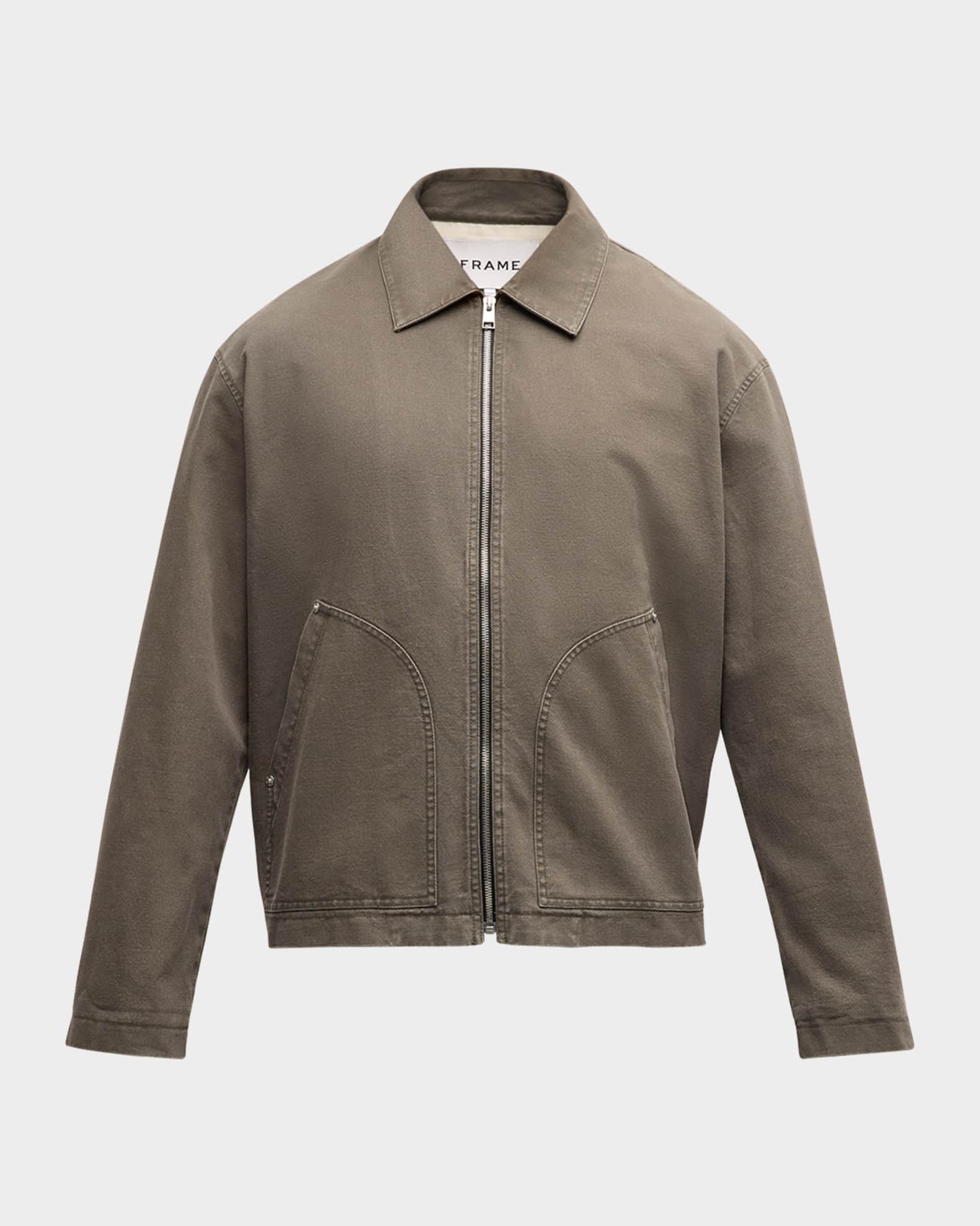 FRAME Men's Garment-Washed Trucker Jacket | Neiman Marcus