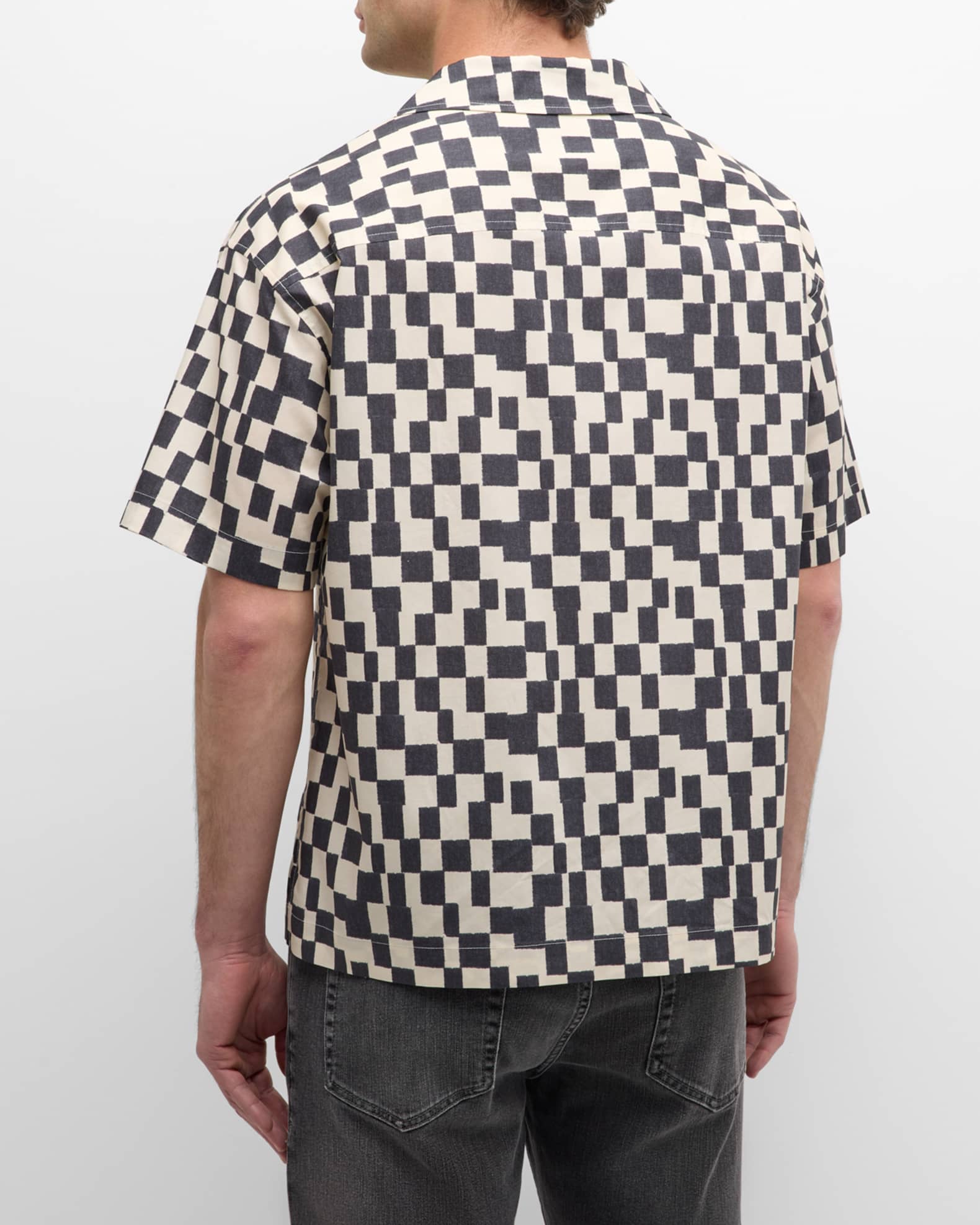 FRAME Men's Vintage-Print Camp Shirt | Neiman Marcus