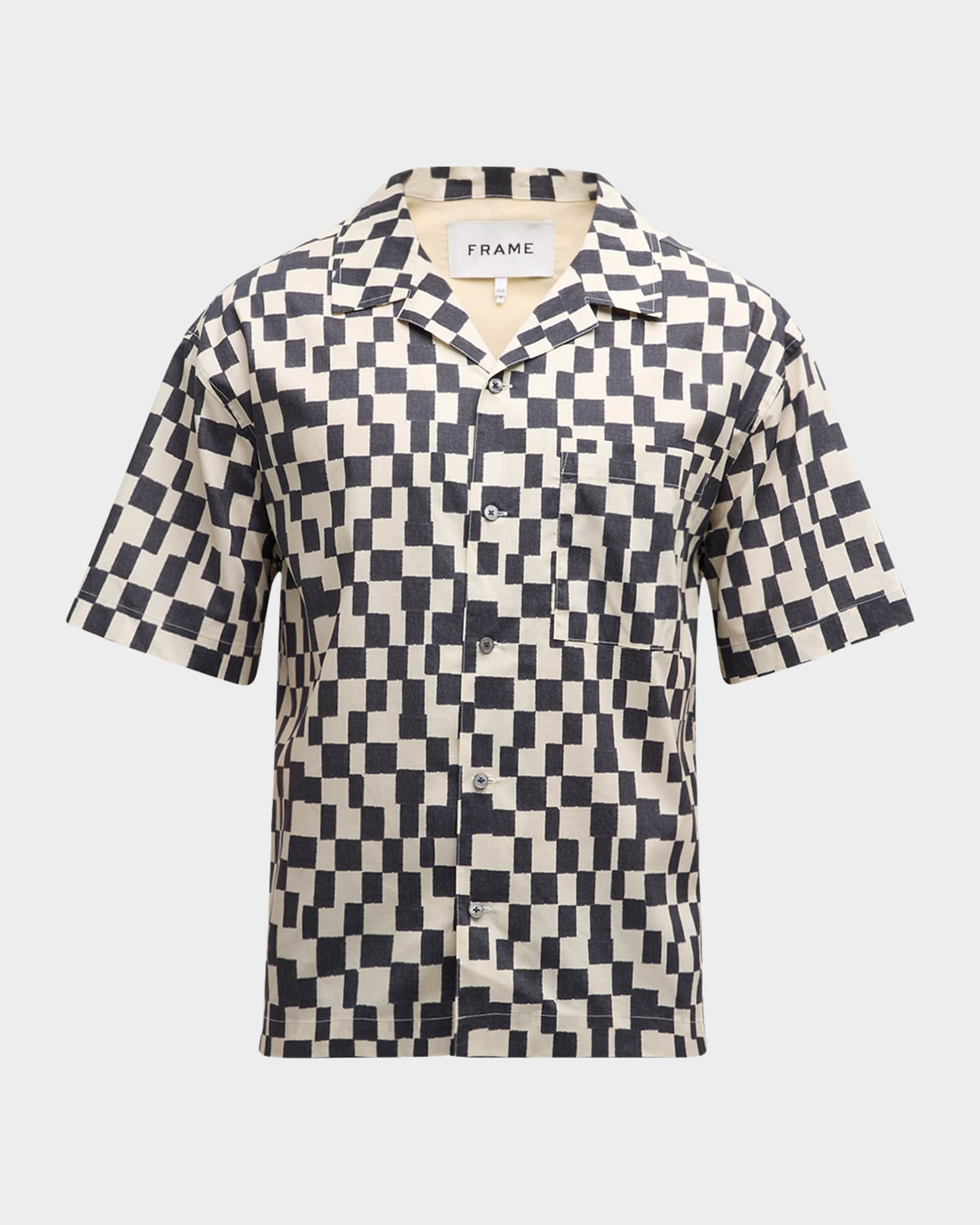 FRAME Men's Vintage-Print Camp Shirt | Neiman Marcus