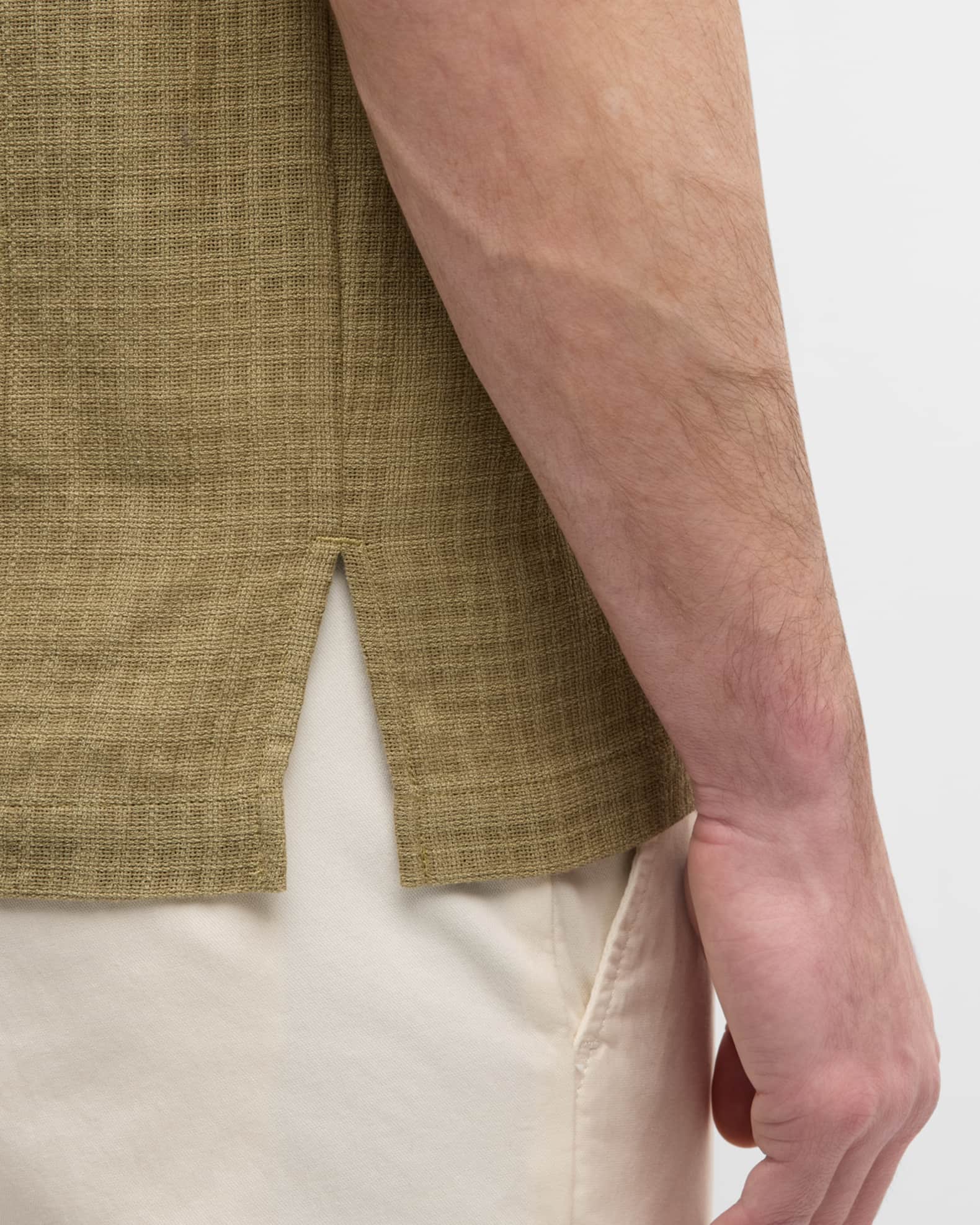 FRAME Men's Textured Cotton Camp Shirt | Neiman Marcus