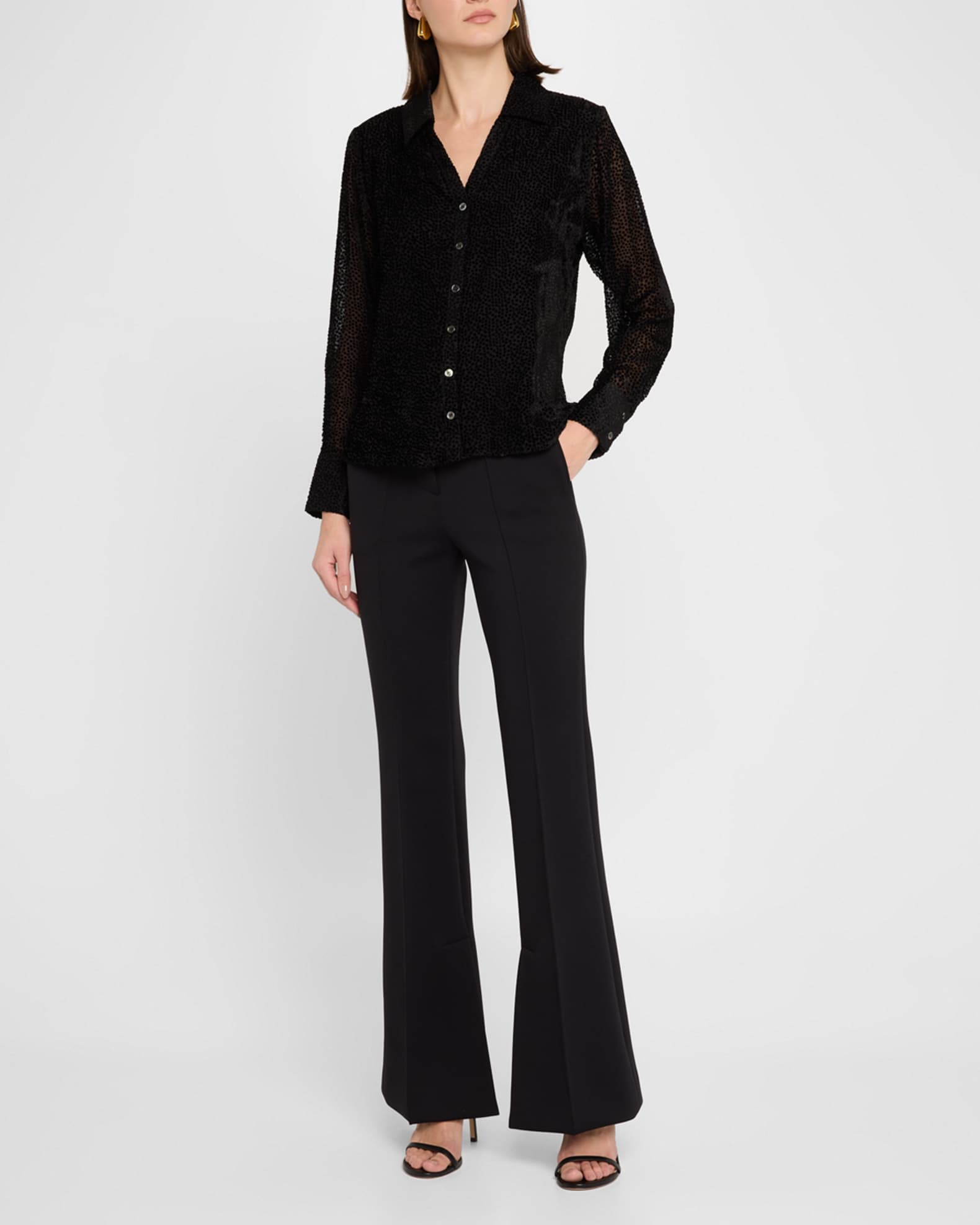 AS by DF Savannah Velvet Burnout Blouse | Neiman Marcus