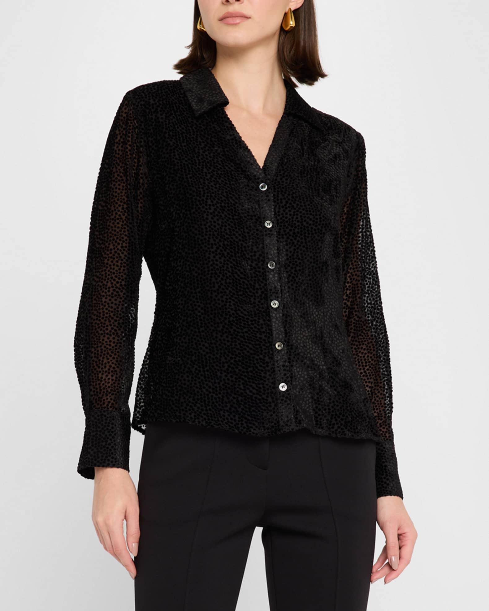 AS by DF Savannah Velvet Burnout Blouse | Neiman Marcus