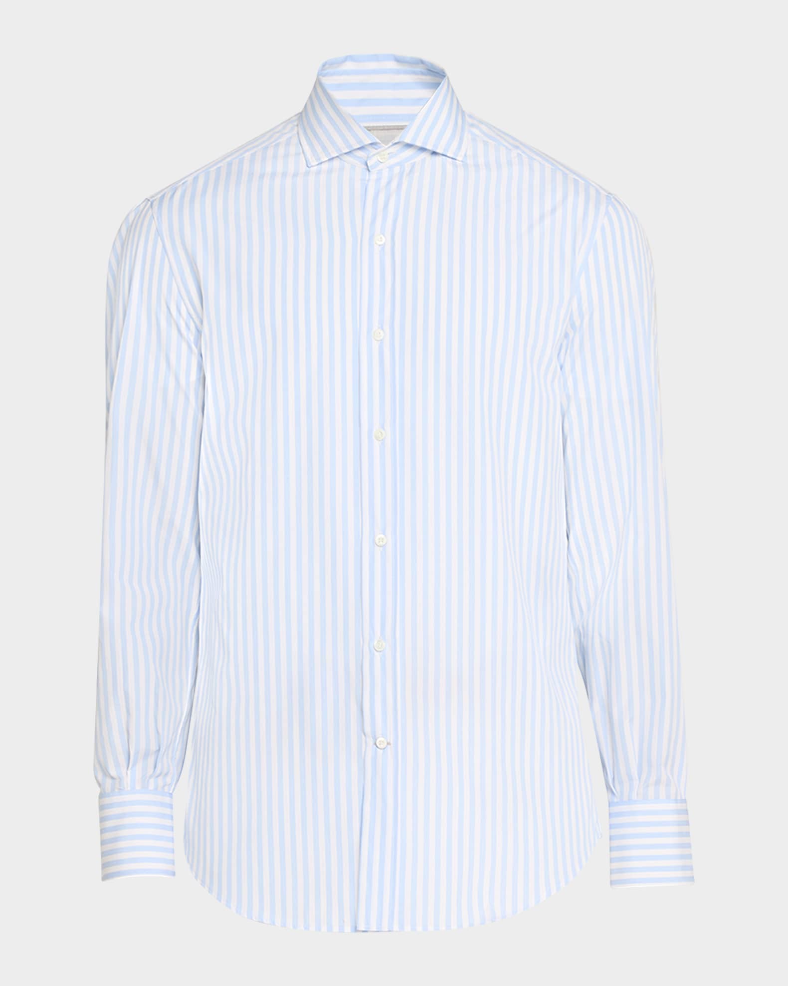 Brunello Cucinelli Men's Striped Button Down Shirt | Neiman Marcus