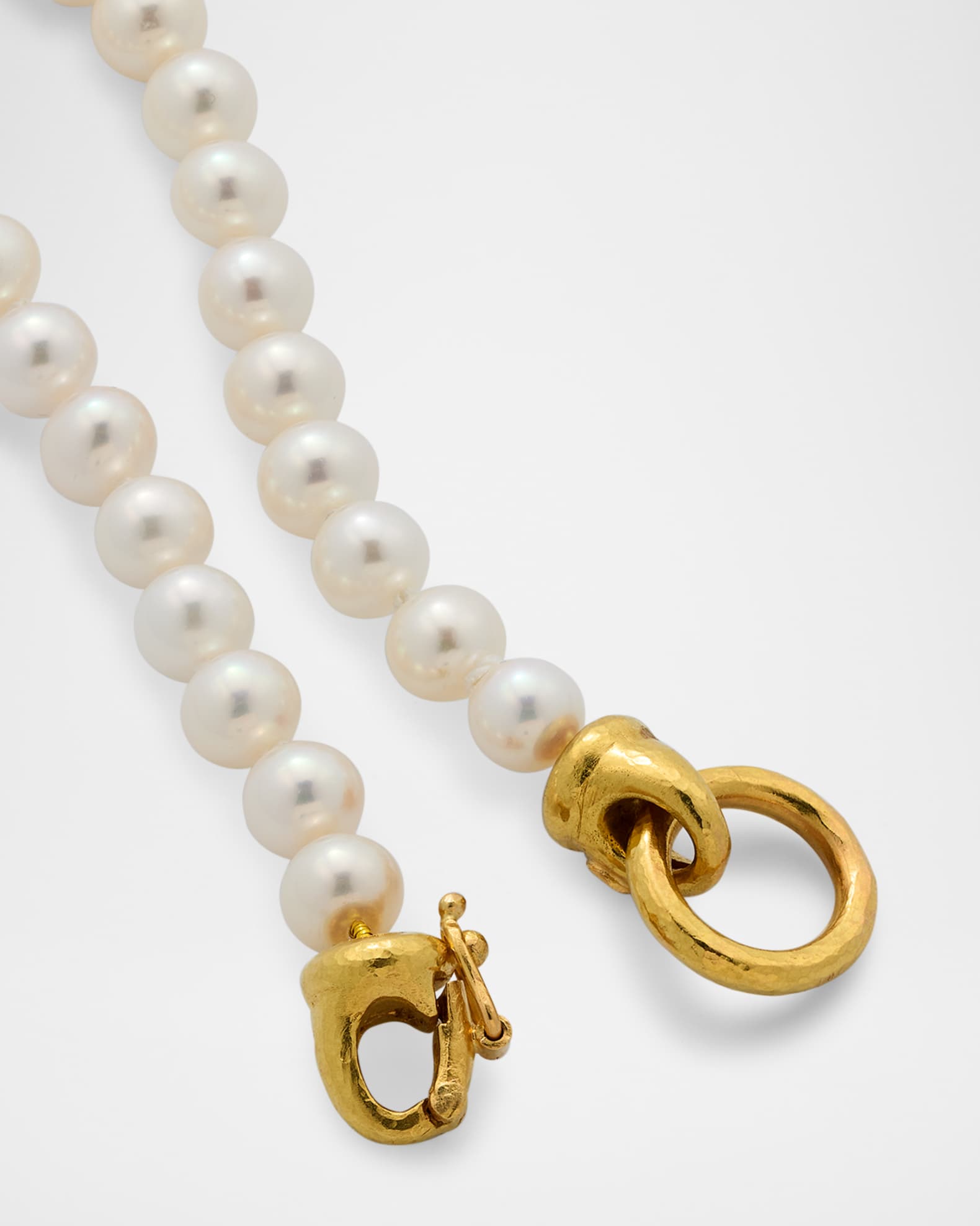 Elizabeth Locke Serena Clasp Necklace with 6-6.5mm Freshwater Pearls ...