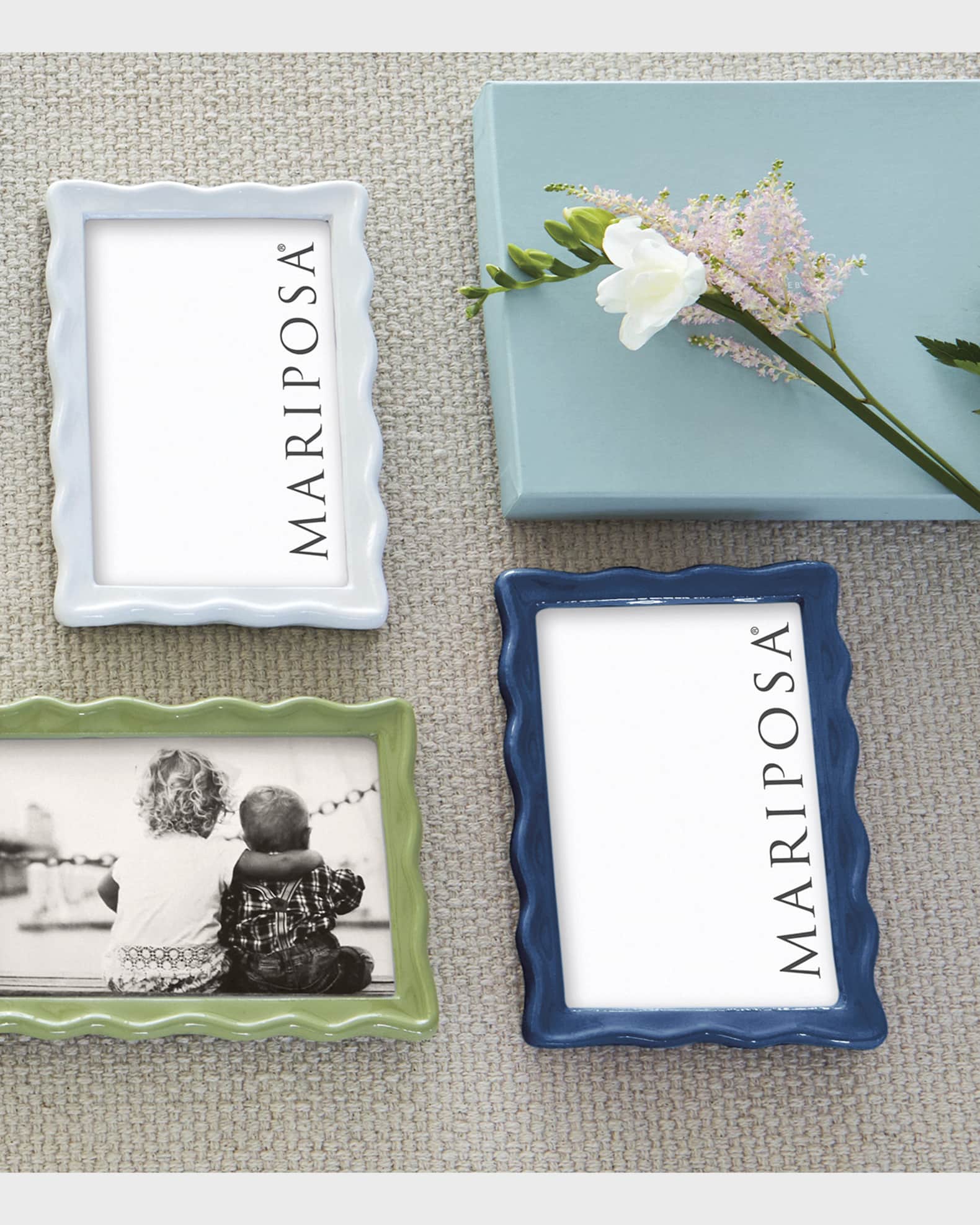 Mariposa Wavy Enamel Frame, 5" x 7" | Neiman Marcus