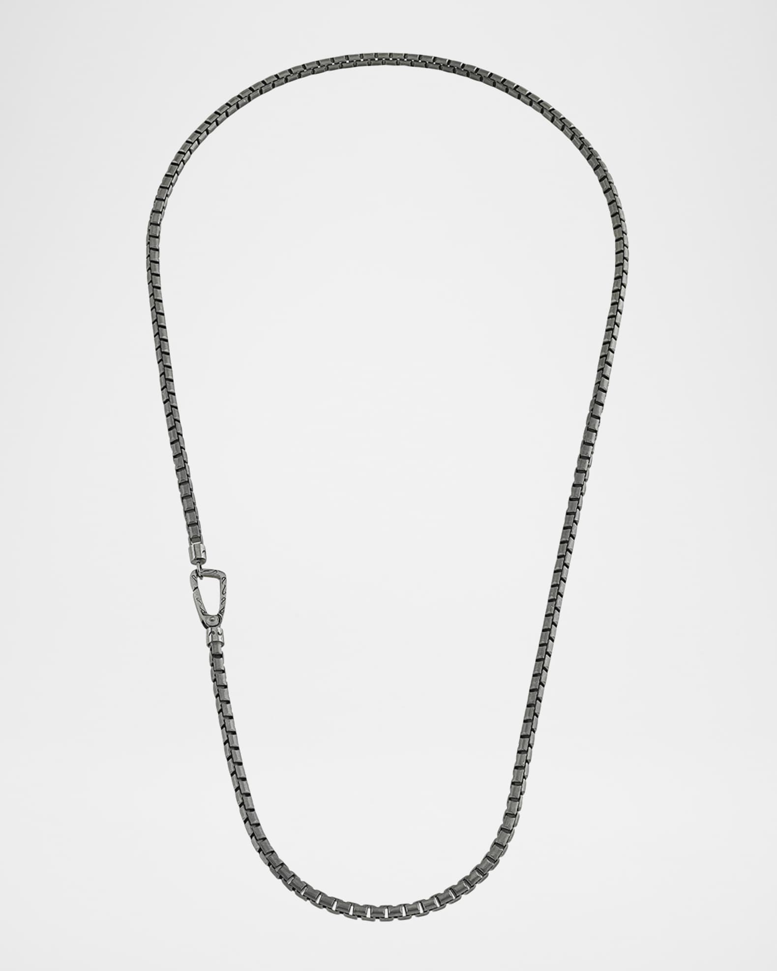 Marco Dal Maso Men's Ulysses Box Chain Necklace in Silver, 62mm ...