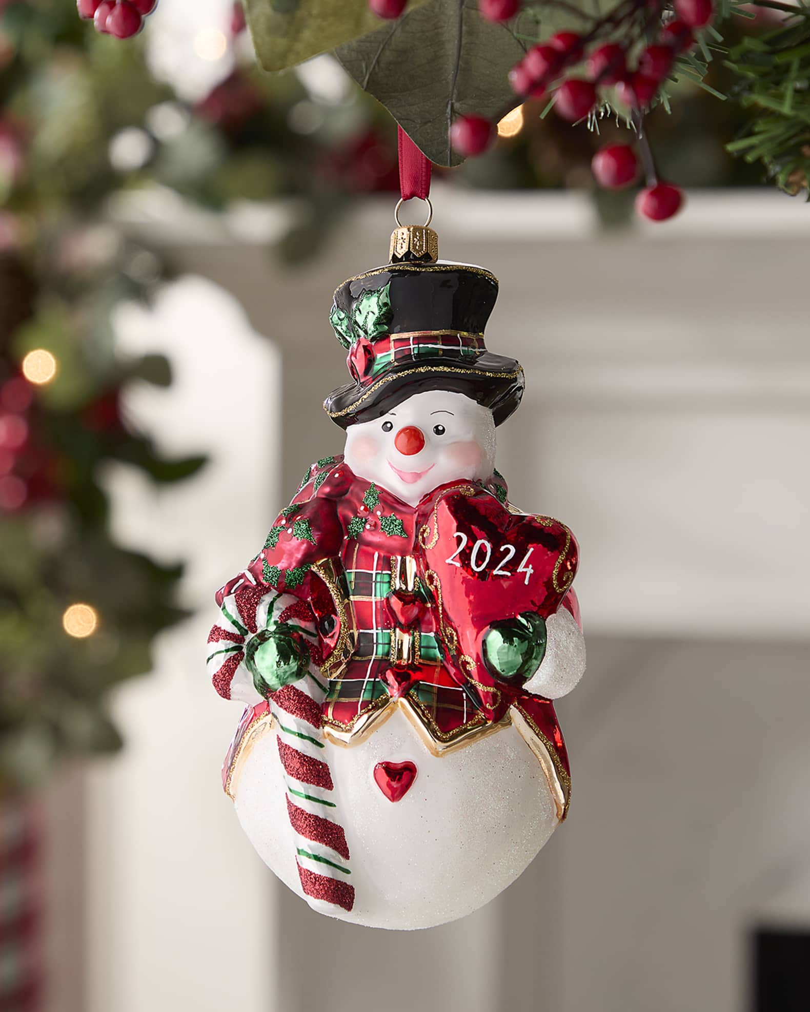 Neiman Marcus Snowman with Heart Christmas Ornament | Neiman Marcus