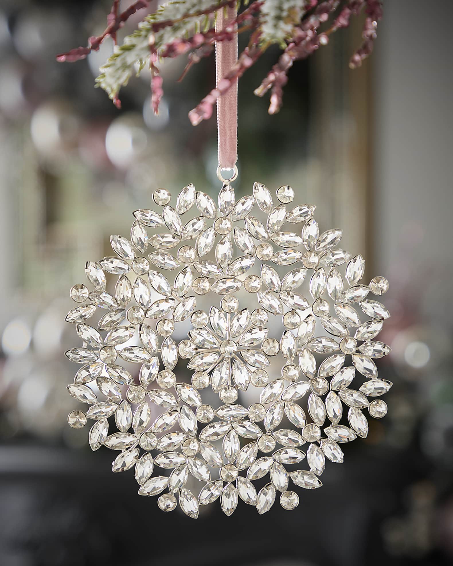 Jim Marvin Large Clear Snowflake Jewel Christmas Ornament | Neiman Marcus