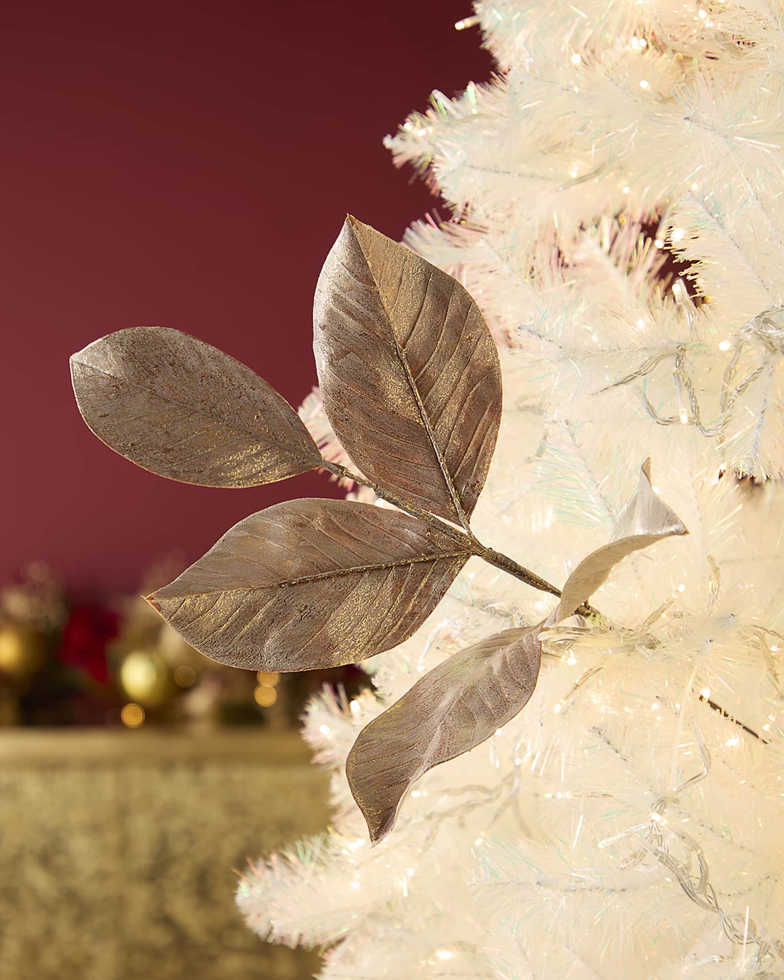 Jim Marvin 19.5" Bronze Gold Magnolia Leaf Spray | Neiman Marcus