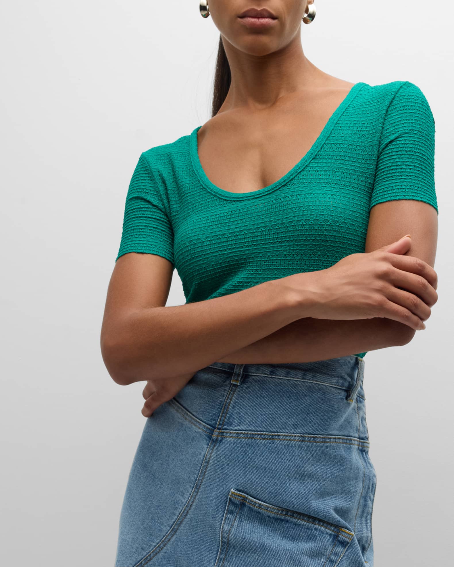 Rag & Bone Julia Scoop-Neck Tee | Neiman Marcus