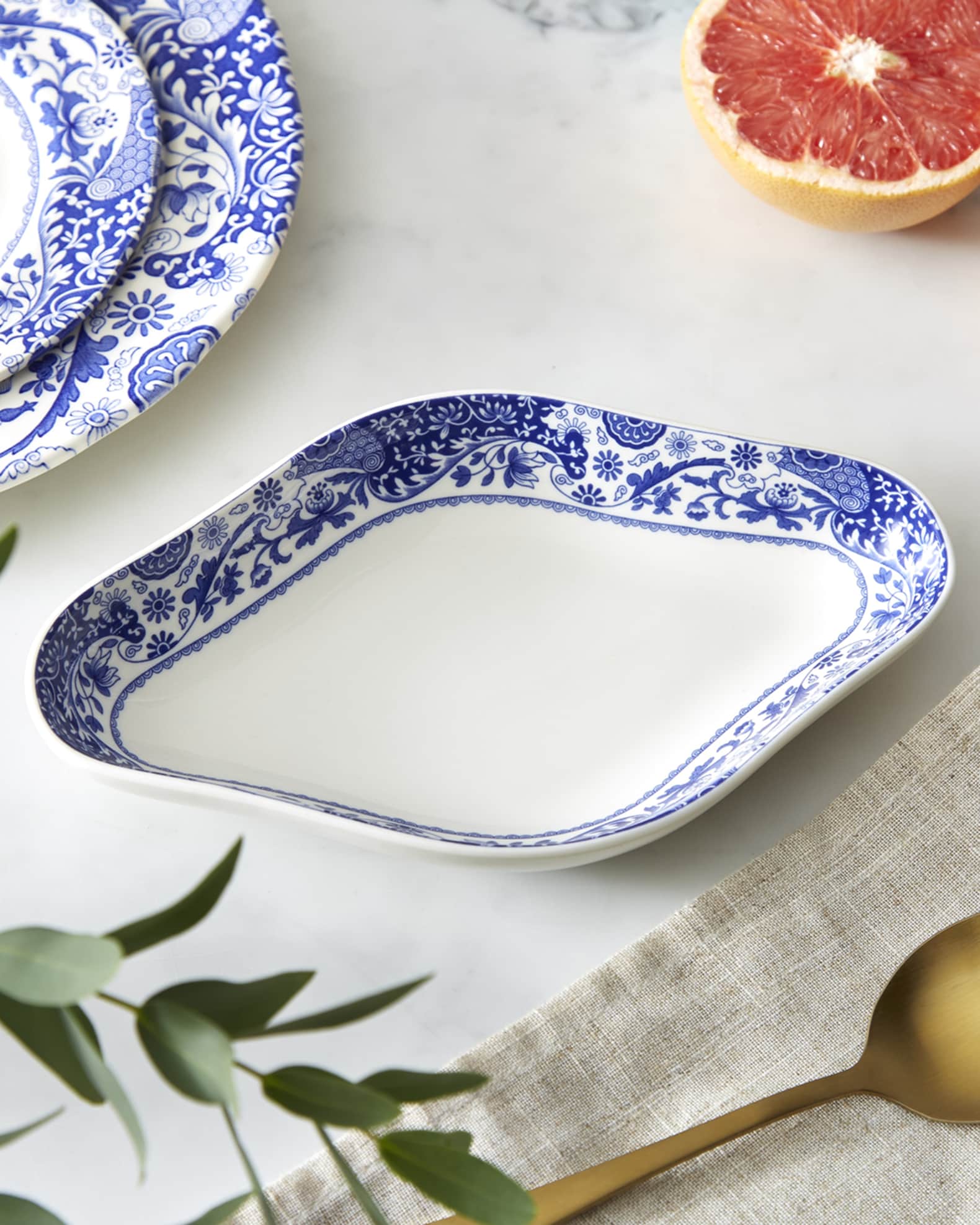 Blue Italian Brocato Dinnerware Collection | Neiman Marcus