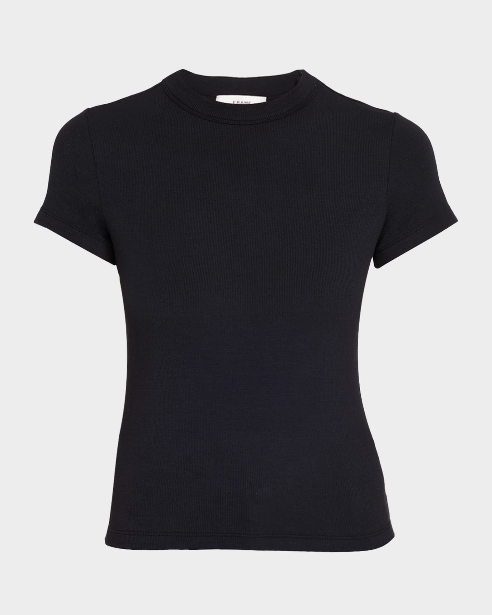FRAME Ribbed Crewneck Baby Tee | Neiman Marcus